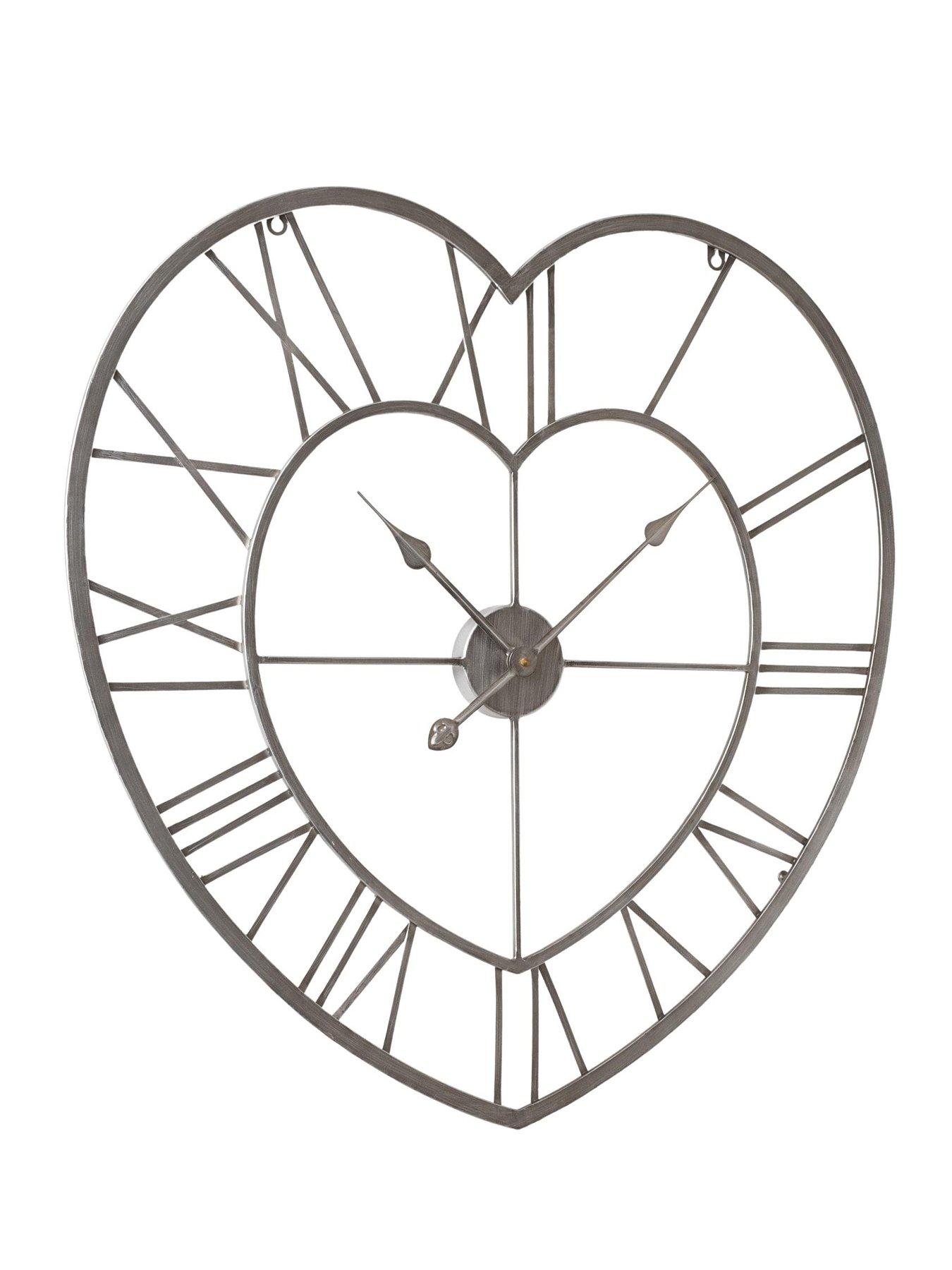 Hometime Metal Heart-Shaped Wall Clock | littlewoods.com