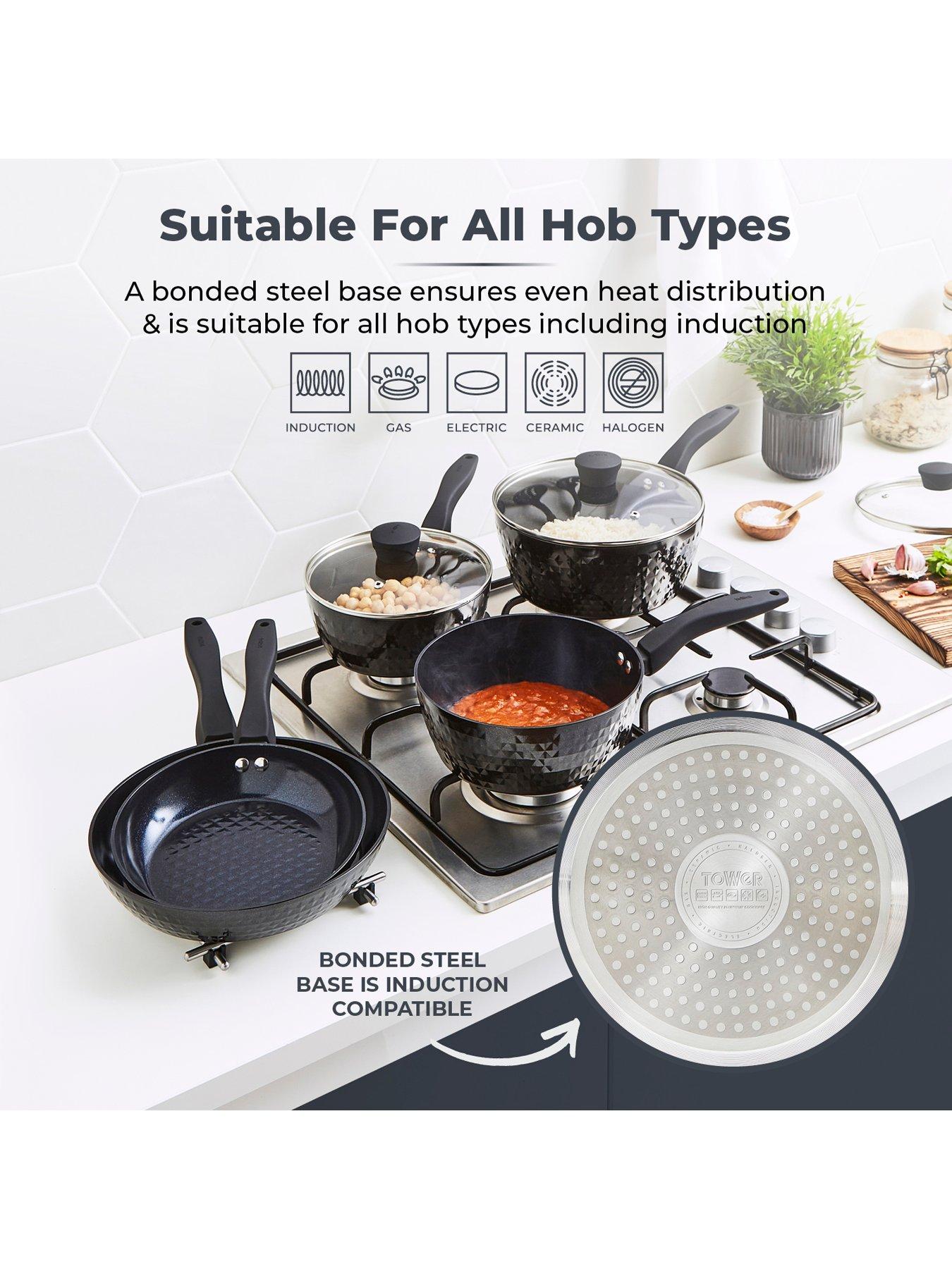 Tower Diamo 5-Piece Pan Set | Littlewoods