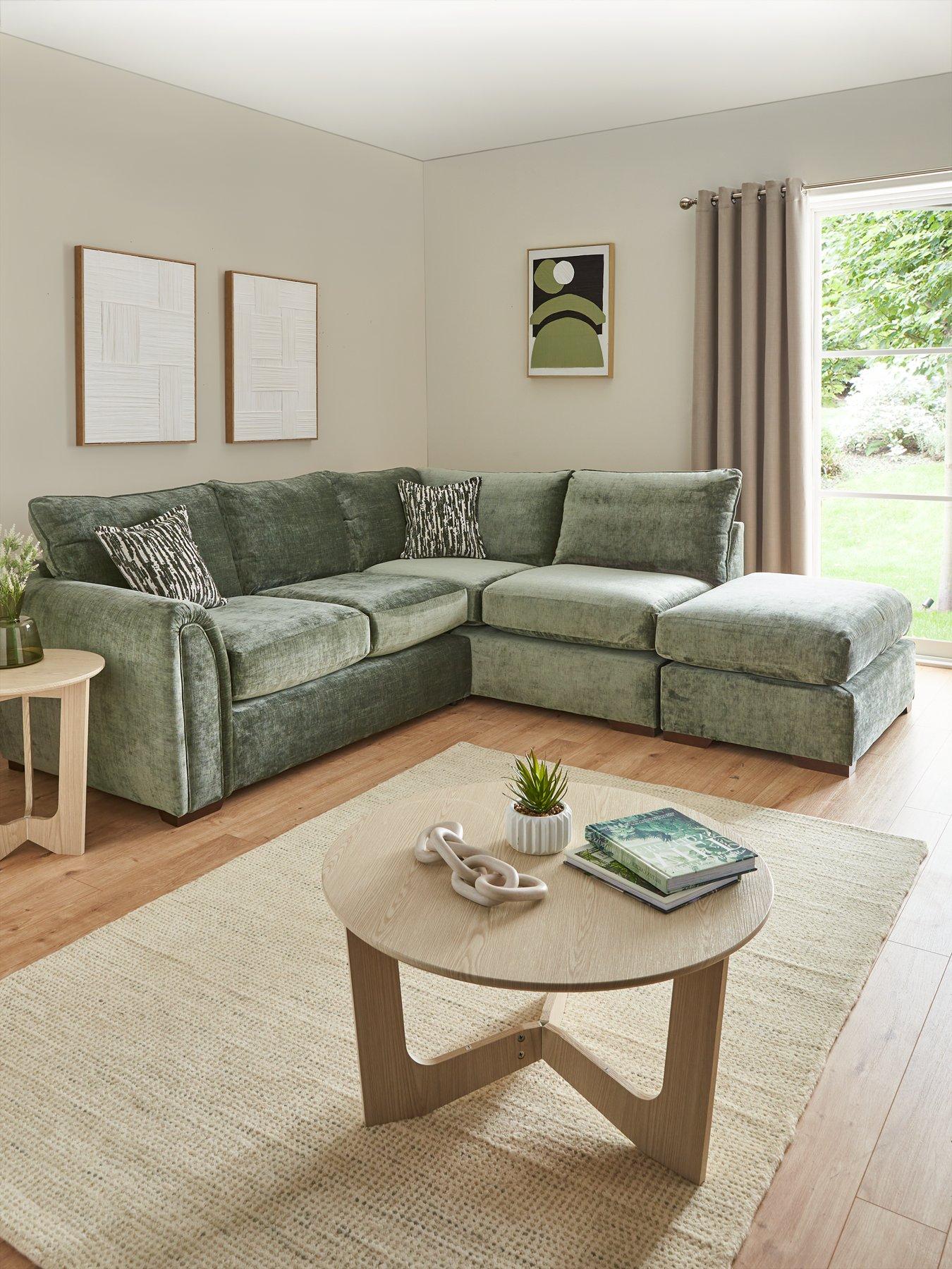 Very Home Chicago Deluxe Fabric Right Hand Corner Sofa with Footstool littlewoods