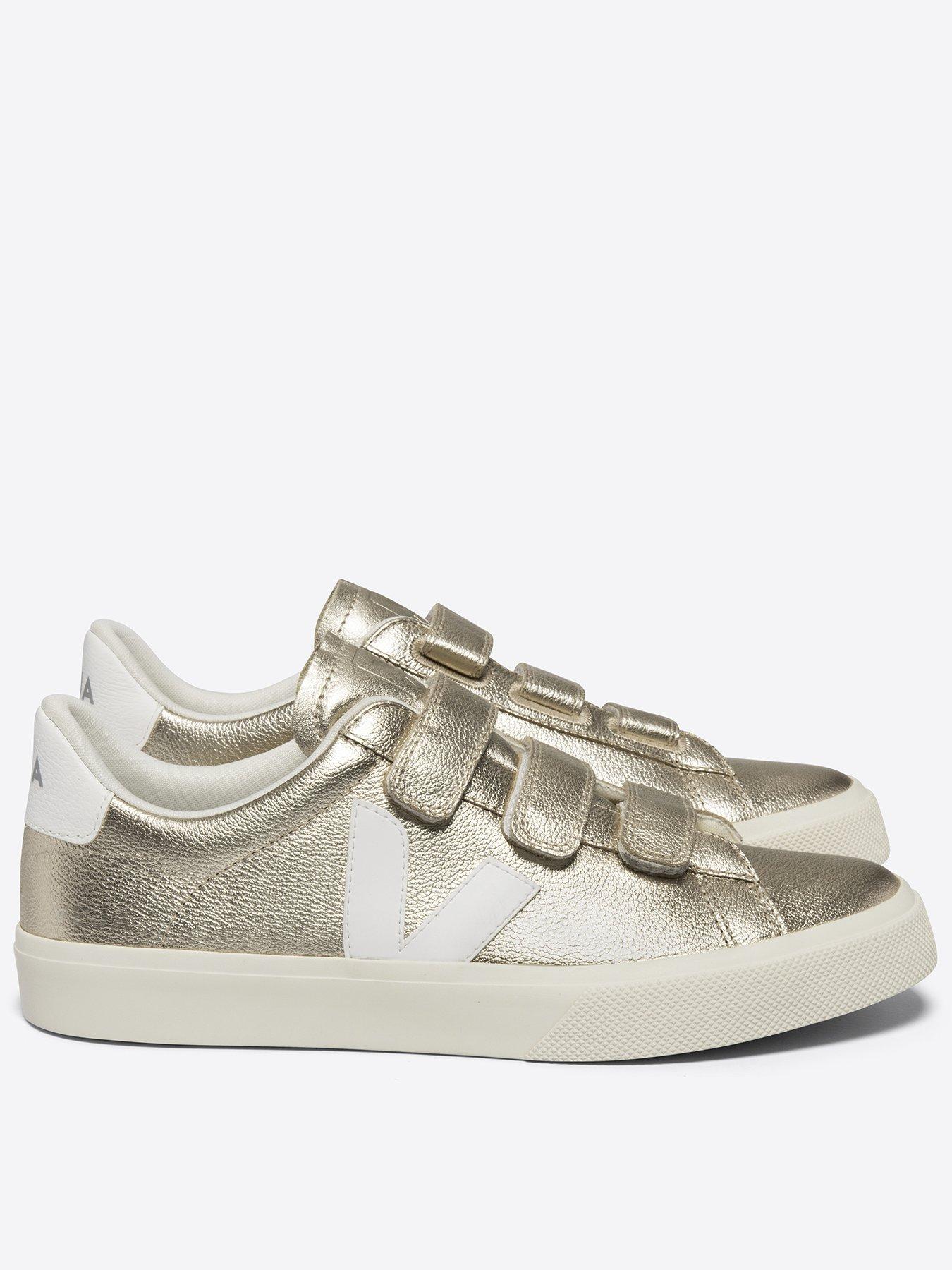 Veja Women's Recife Logo Trainers - Metallic - Gold | Littlewoods