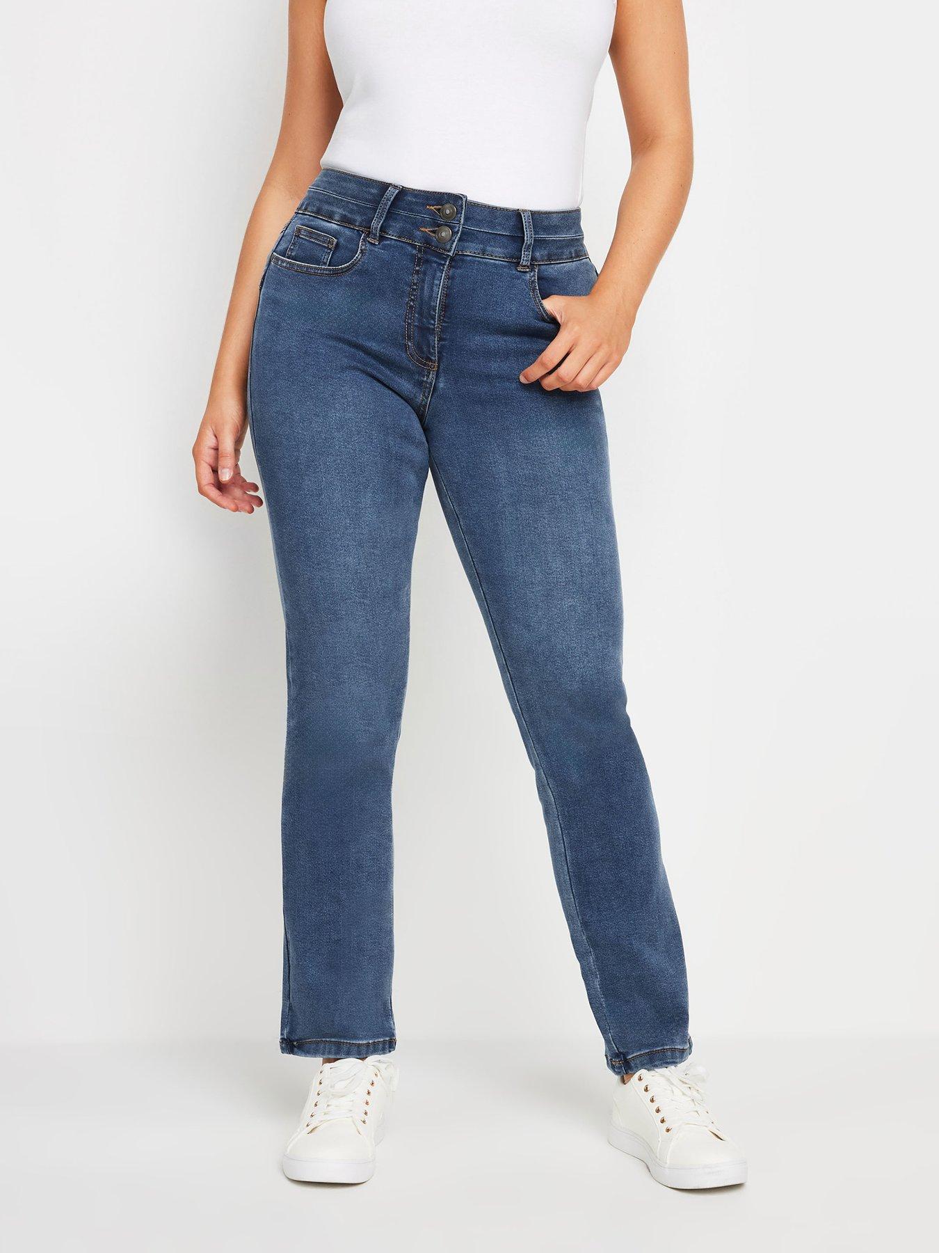 M&Co Straight Belt Loops Jeans - Blue | littlewoods.com