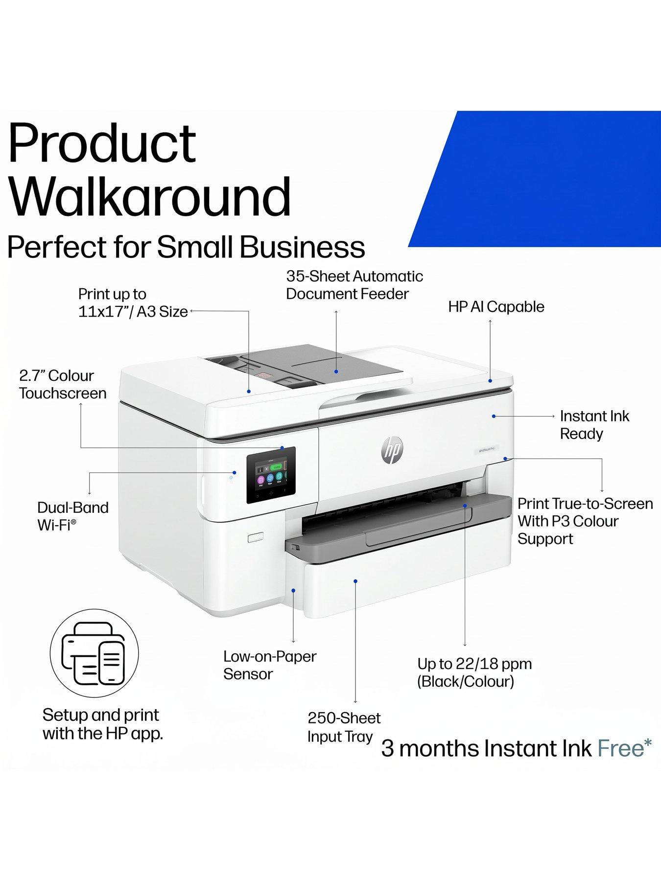 HP OfficeJet Pro 9720e A3 All-in-One Wireless Colour Printer with 3 ...