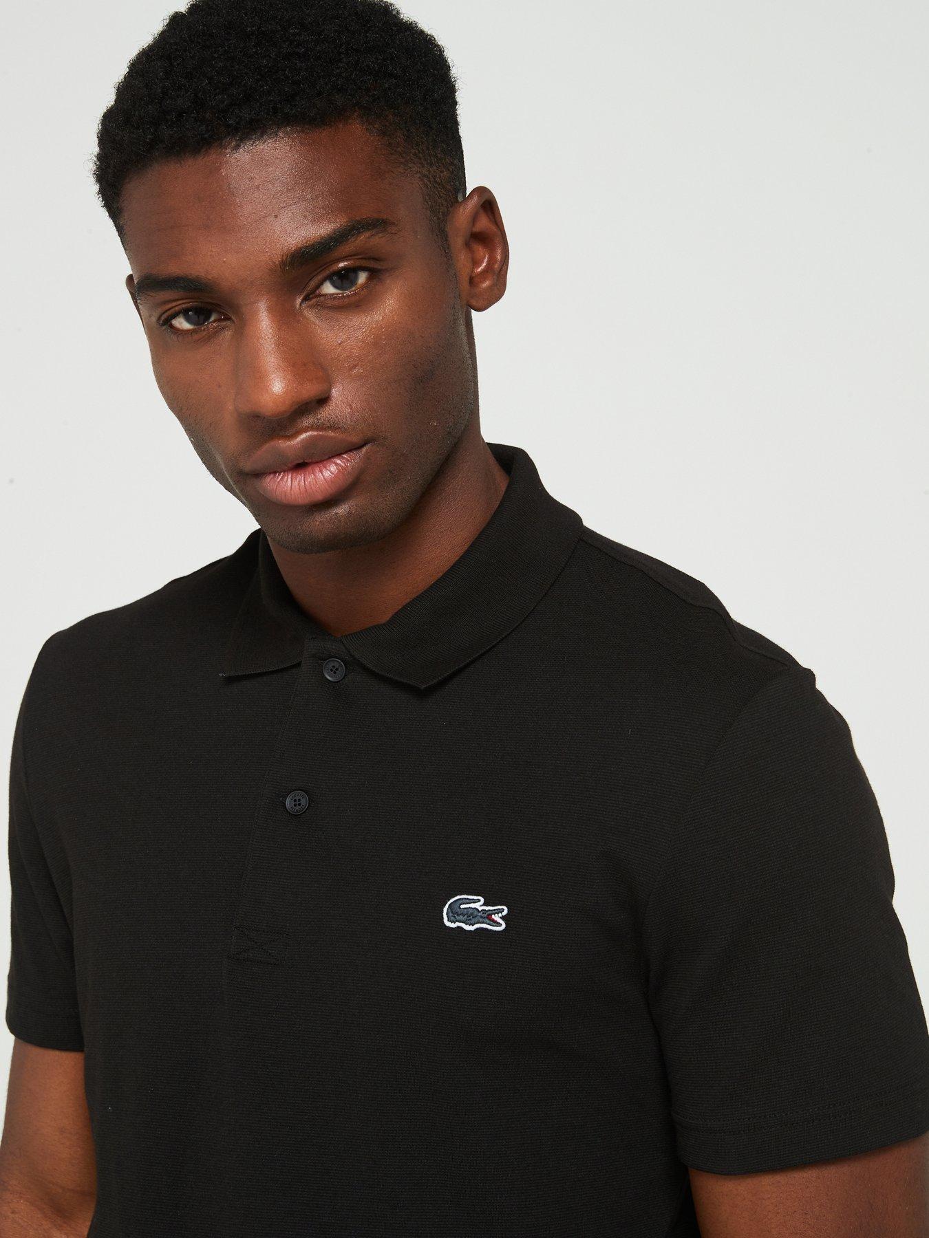 Lacoste Regular Fit Cotton Ottoman Polo Shirt - Black | Littlewoods