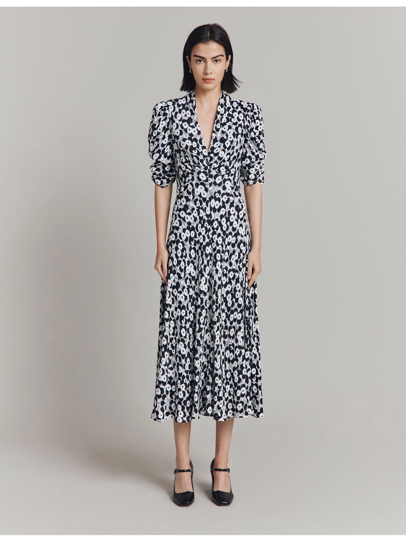 Ghost Madi Short Sleeve Midaxi Dress - Black | littlewoods.com