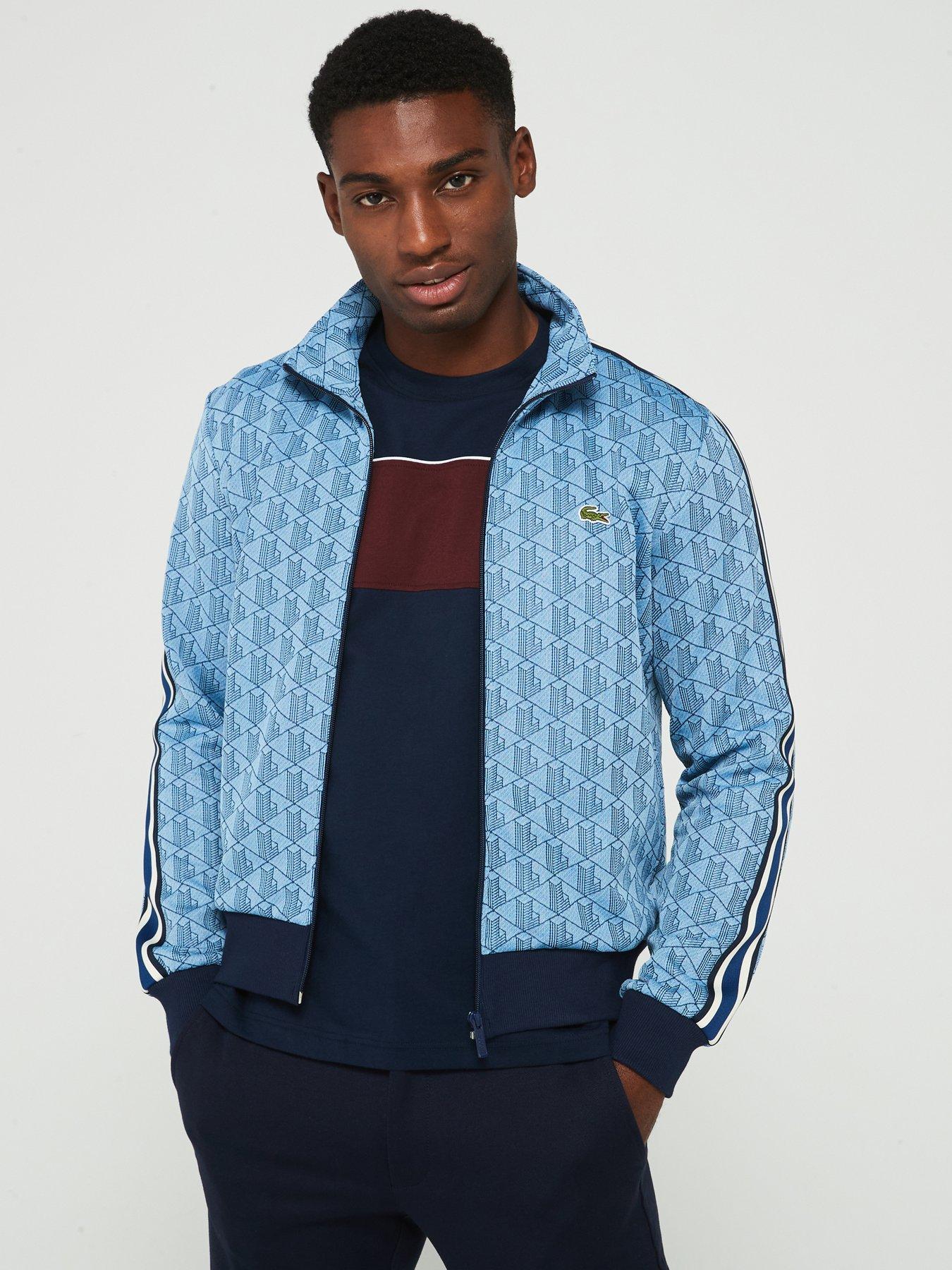 Lacoste Paris Monogram Zipped Track Top - Blue | Littlewoods