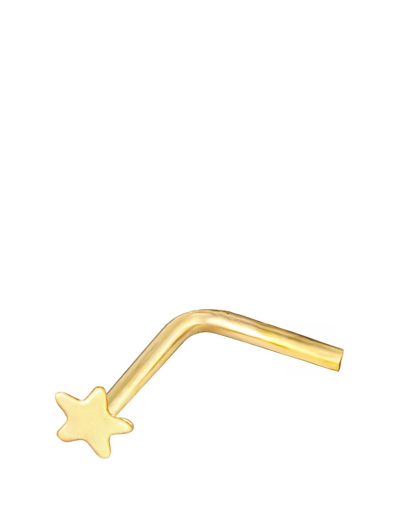 The Love Collection 9ct Yellow Gold Tiny Star Shape Nose Stud | Littlewoods