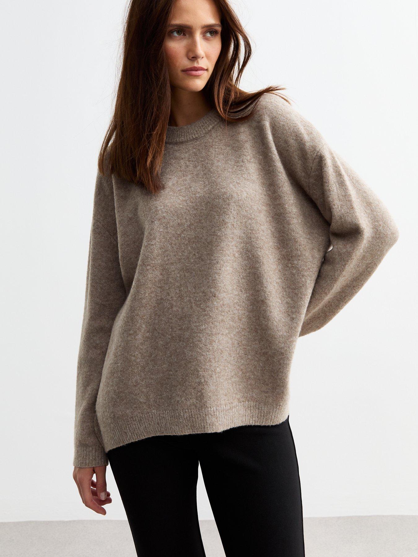 New Look Oversized Knitted Jumper - Mink | littlewoods.com
