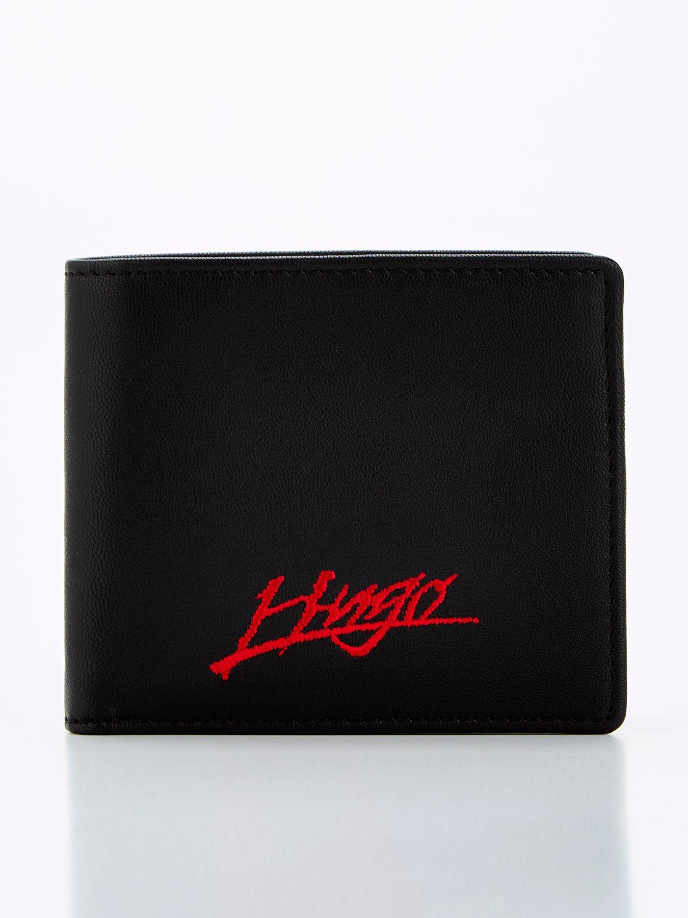 HUGO Handwritten 2.0 Gothic Script Logo Card & Coin Wallet - Black ...