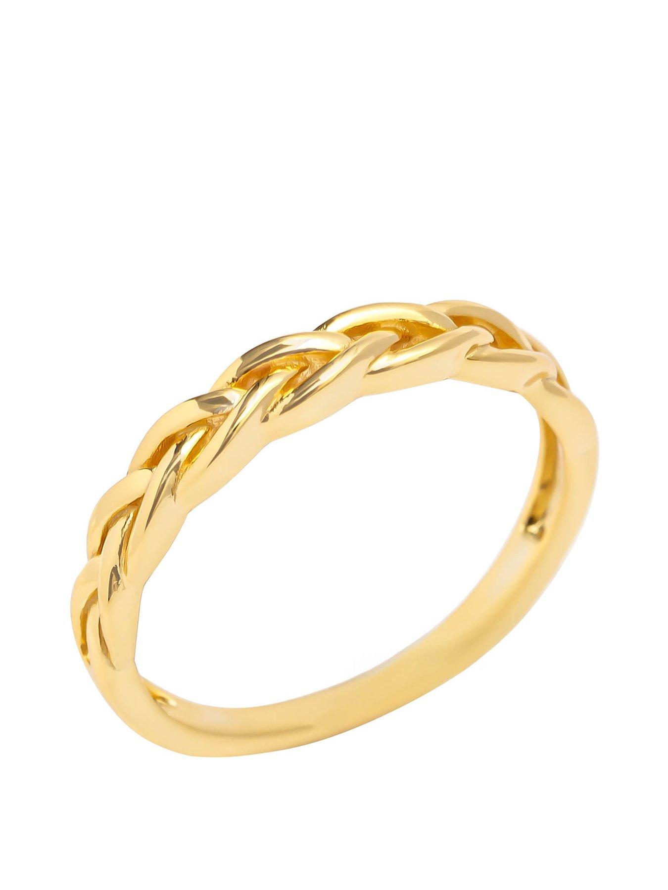 The Love Collection 18ct Gold Plated Dainty Rope Stacking Ring | Littlewoods