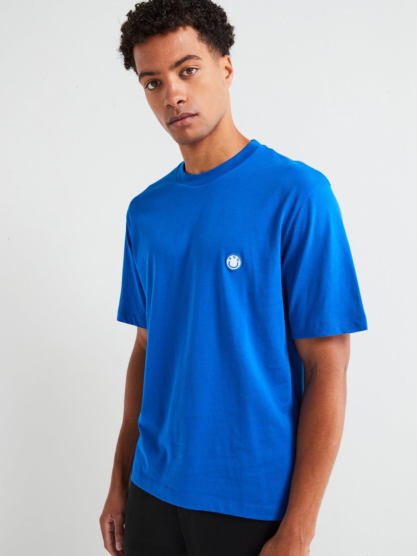 HUGO BLUE Niley Regular Fit Smiley Left Chest Logo T-Shirt - Bright ...