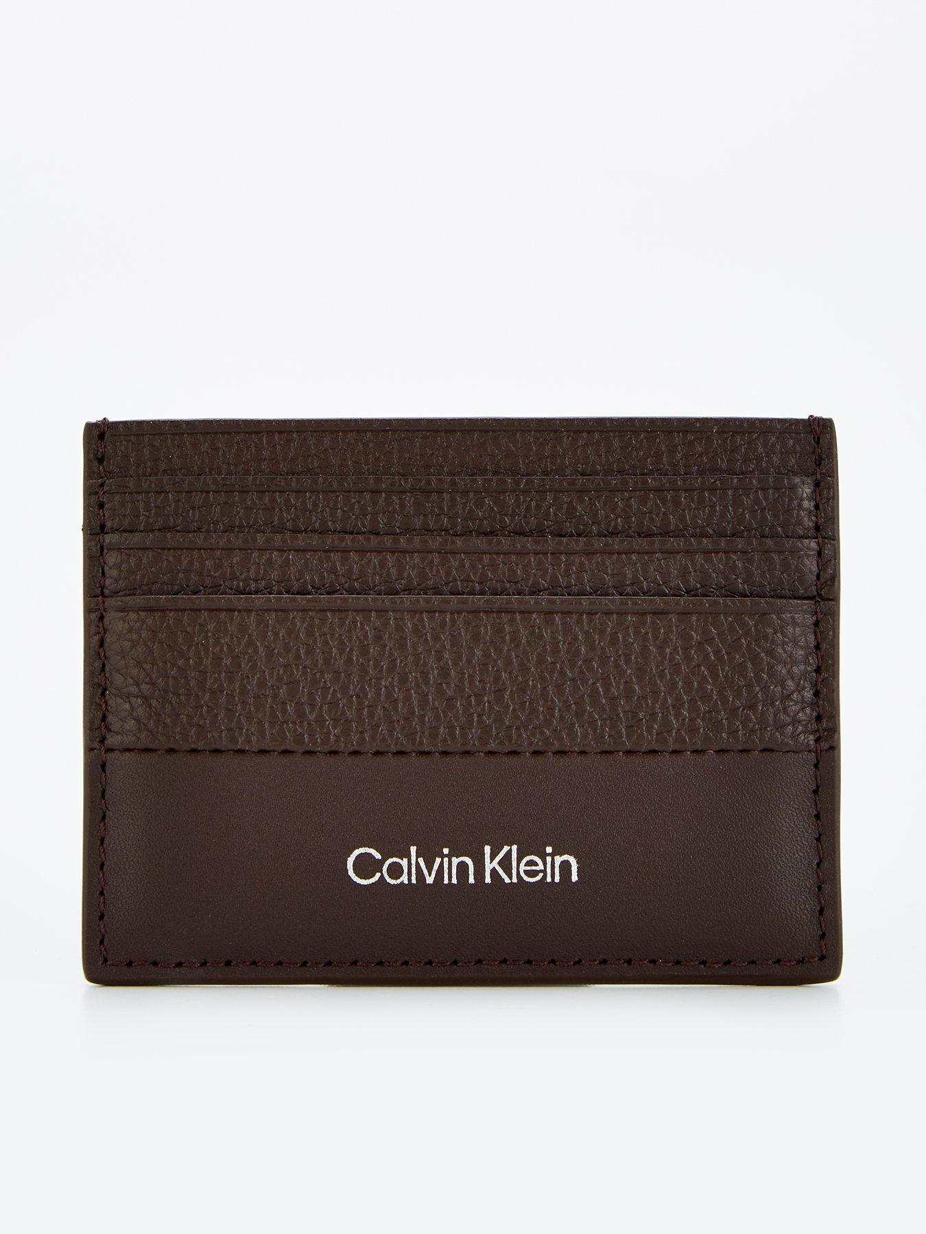 Calvin Klein Calvin Klein Contrast Leather Card Holder - Dark Brown ...