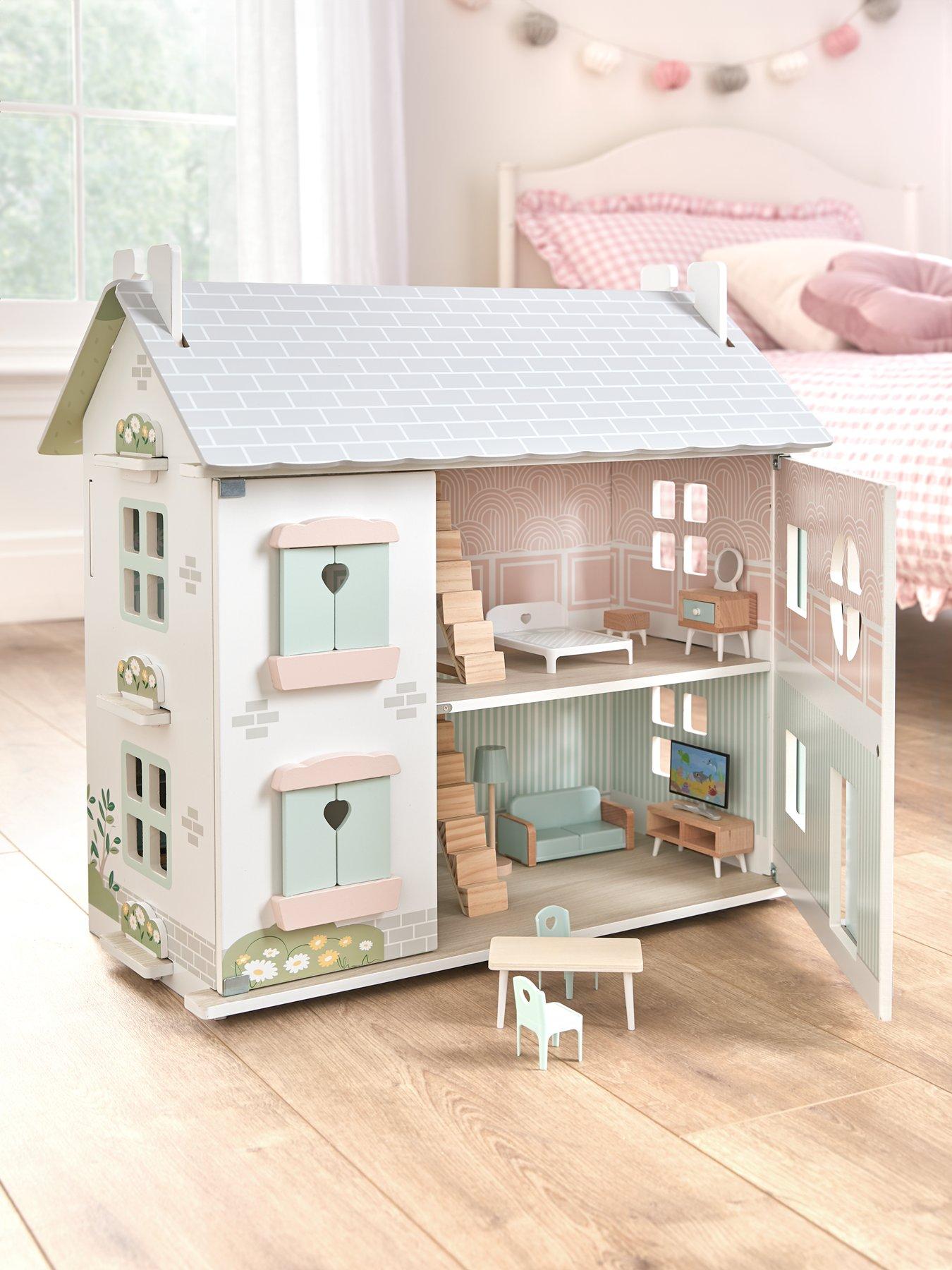 Acorn Wooden Dollhouse with Furniture | Littlewoods