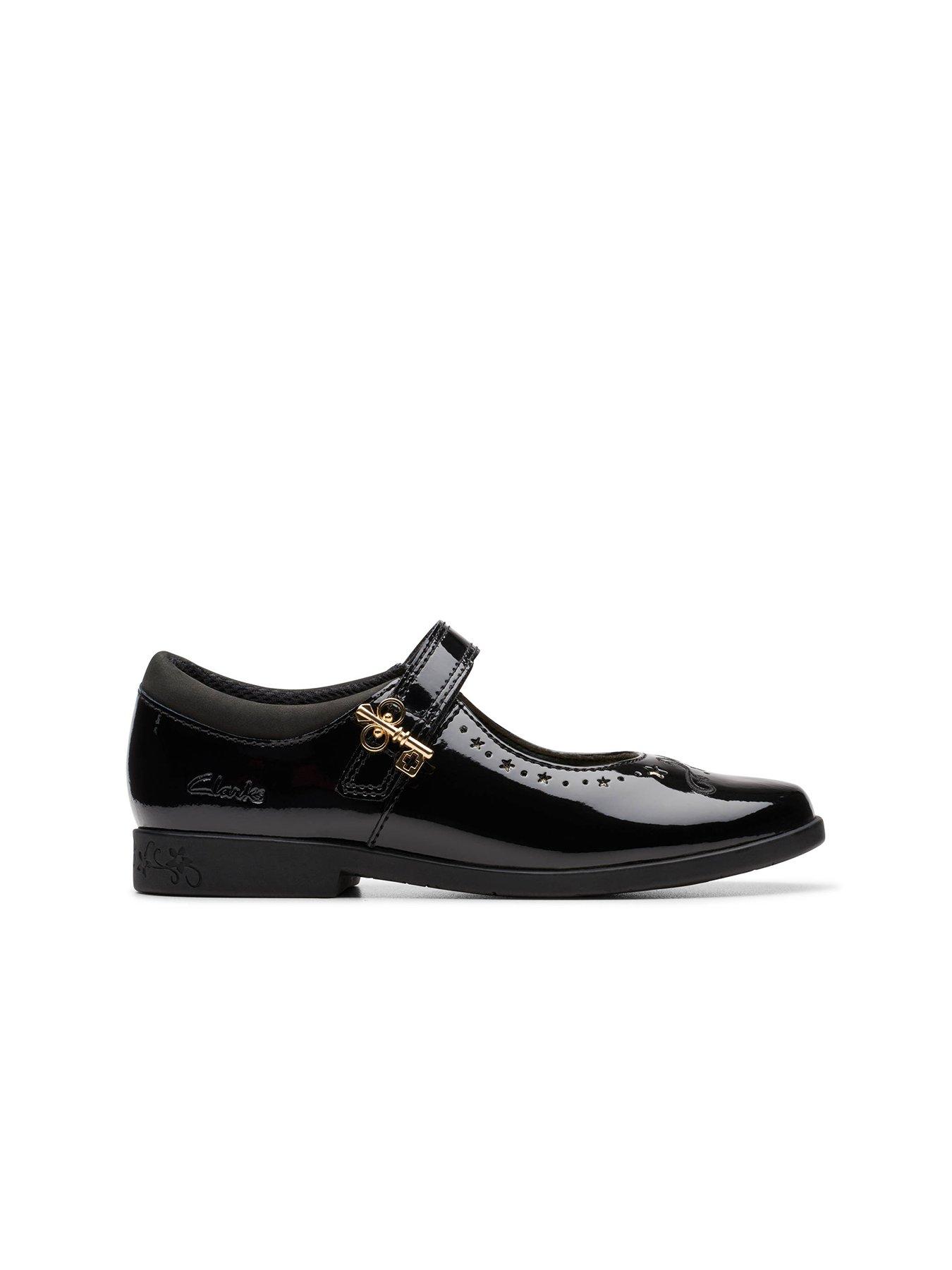 Clarks Kids Lock Magic Mary Jane Patent Leather School Shoe | Littlewoods