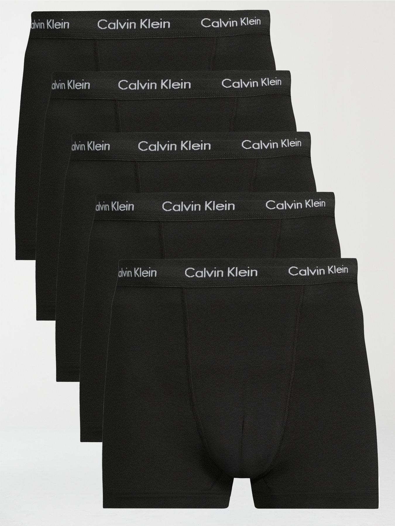 Calvin Klein Cotton Stretch 5 Pack Trunks - Black | littlewoods.com