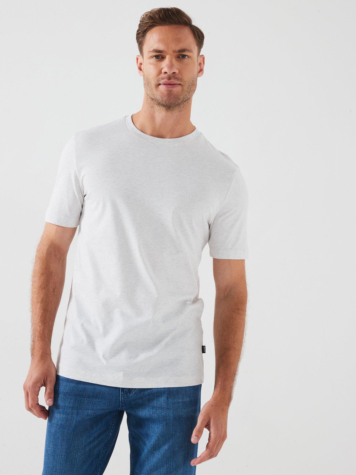 BOSS Thompson 01 Regular Fit T-Shirt - Cream | littlewoods.com