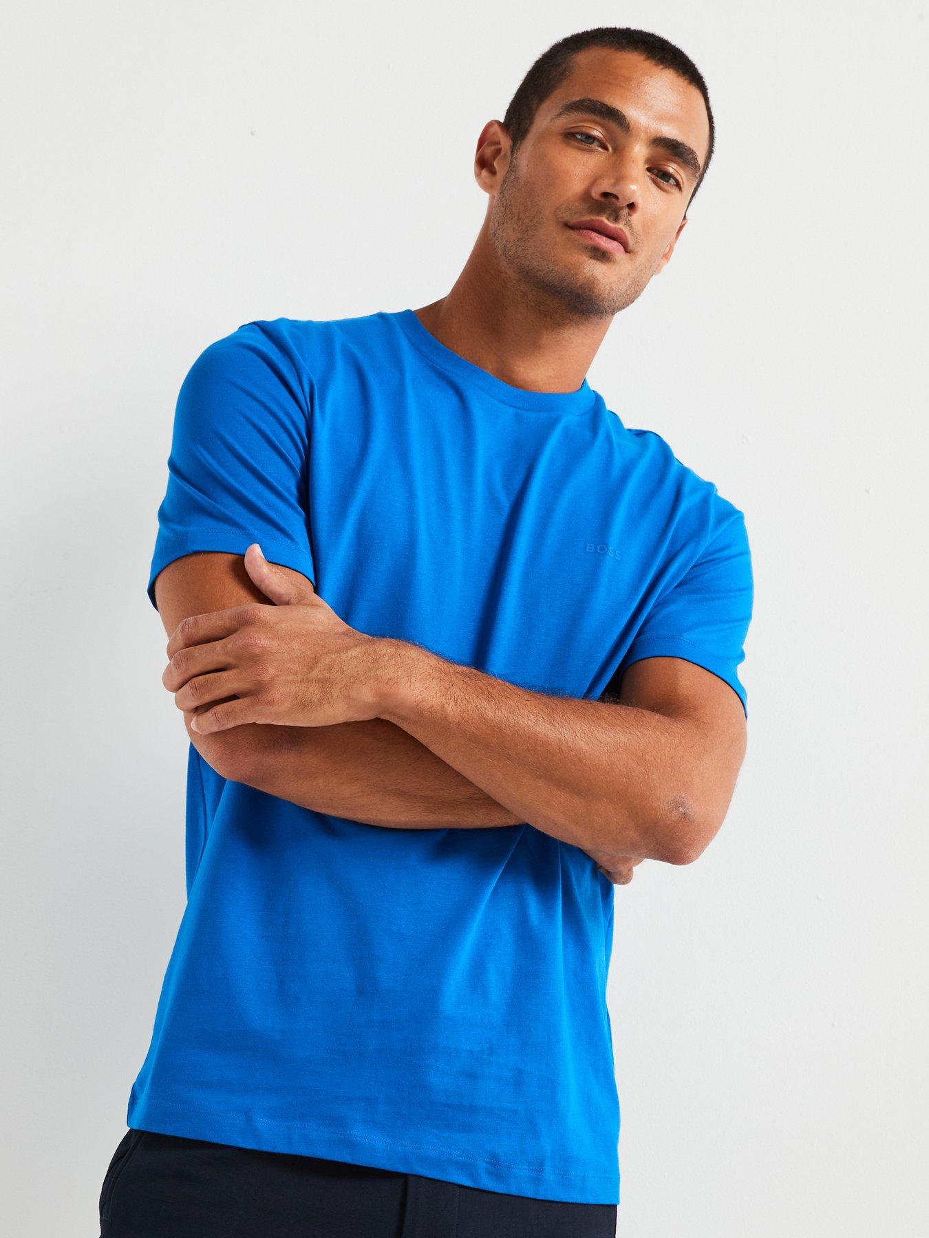 BOSS Thompson 01 Regular Fit T-shirt - Light Blue | littlewoods.com