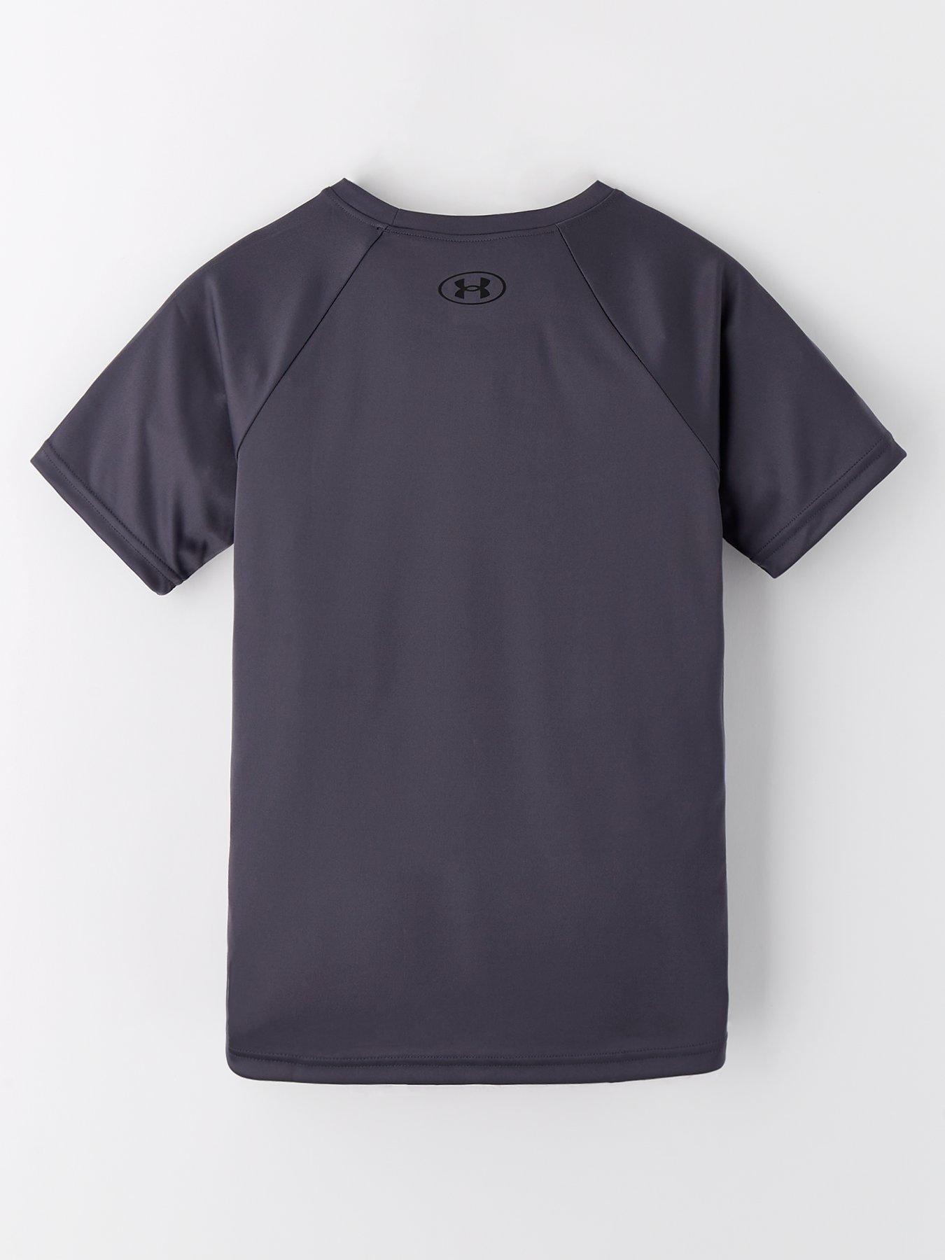 UNDER ARMOUR Boys Training Tech Split Wordmark T-Shirt - Grey | Littlewoods