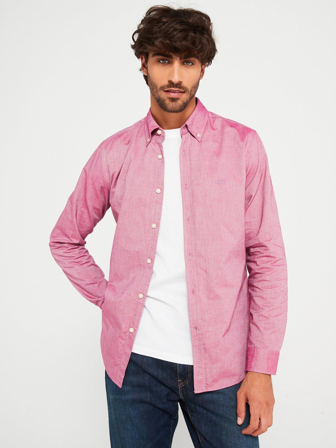 BOSS Rickert Button Down Regular Fit Oxford Shirt - Dark Red ...