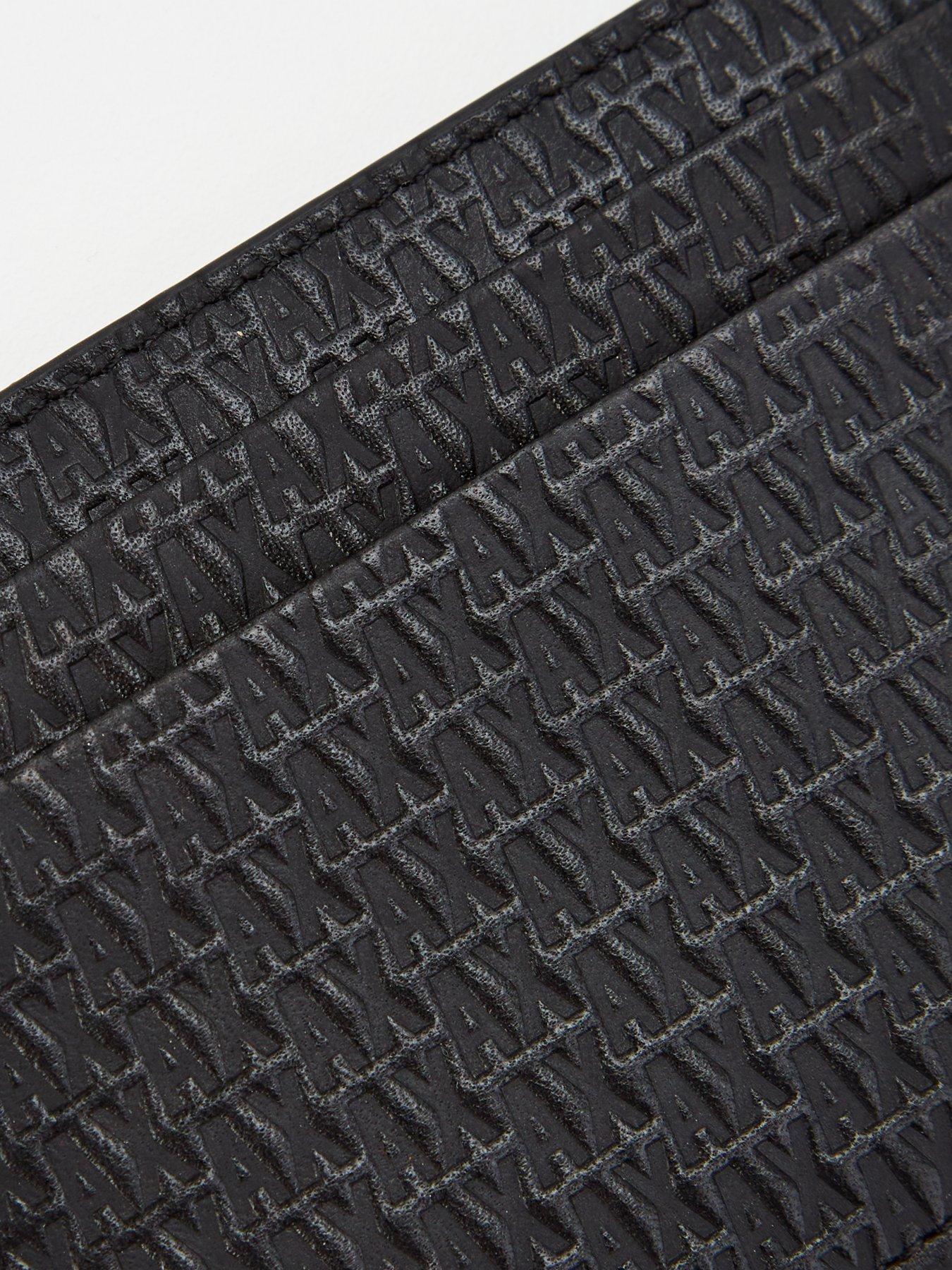 Armani Exchange Micro Monogram Credit Card Holder - Black | Littlewoods