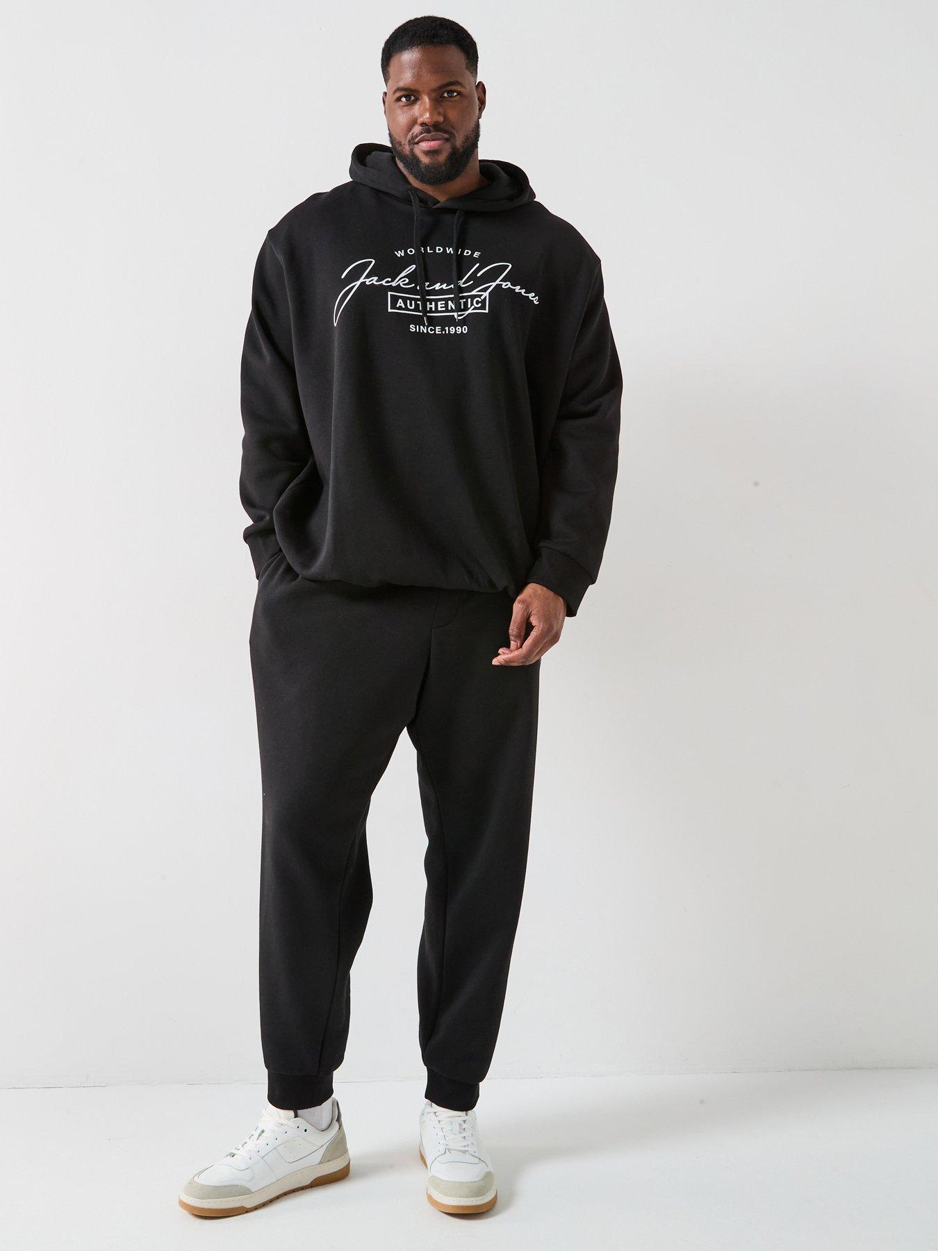 Jack & Jones Jack & Jones Plus Ferris Script Logo Sweat Tracksuit ...