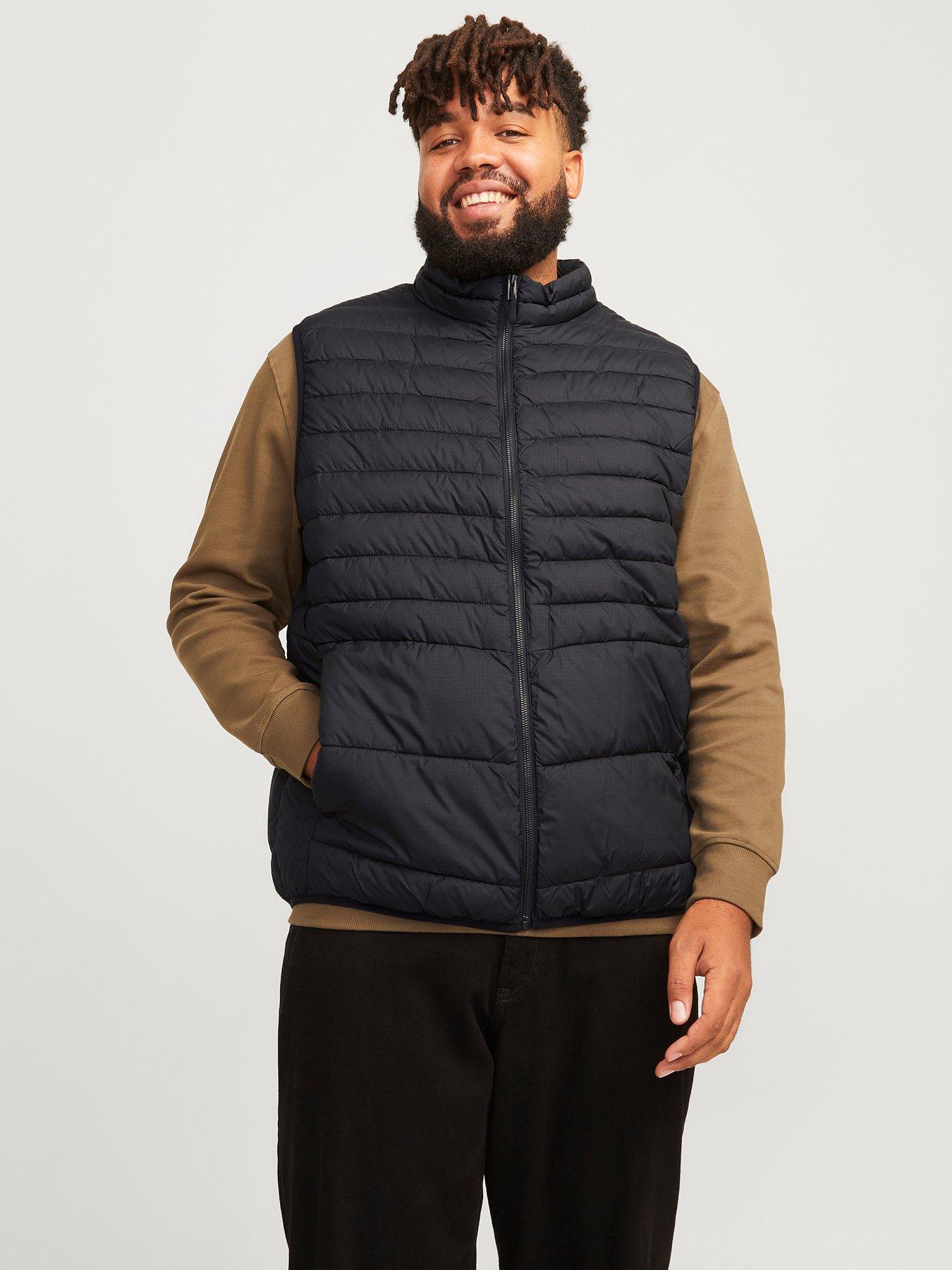 Jack & Jones Jack & Jones Plus State Packable Padded Gilet - Black | littlewoods.com