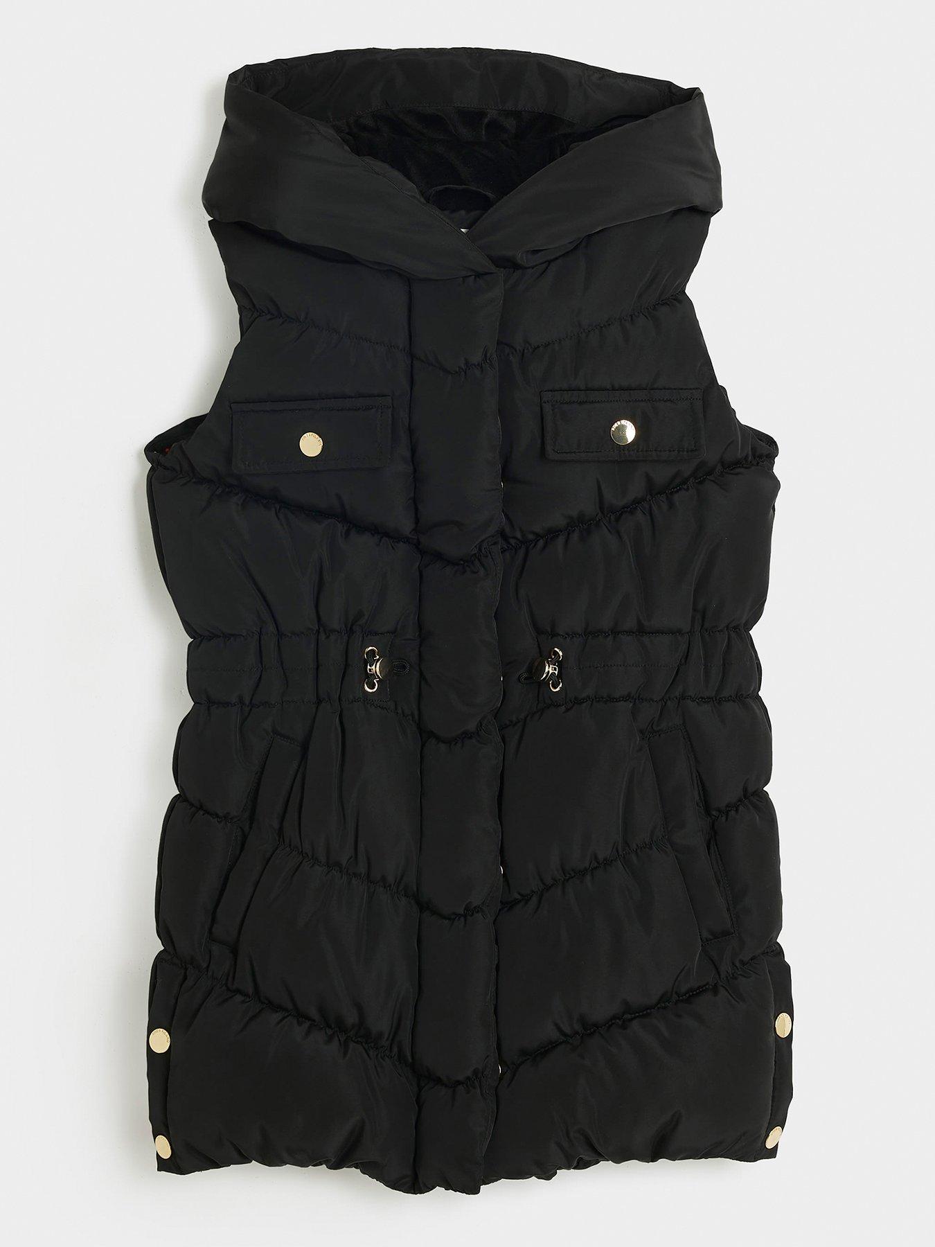River Island Older Girl Padded Gilet - Black | littlewoods.com