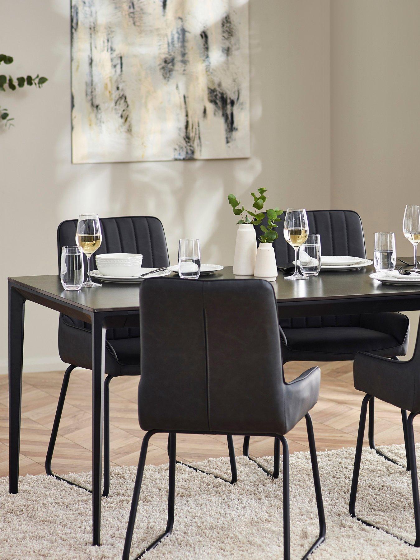 Julian Bowen Miami Rectangular Stone Top Dining Table | littlewoods.com