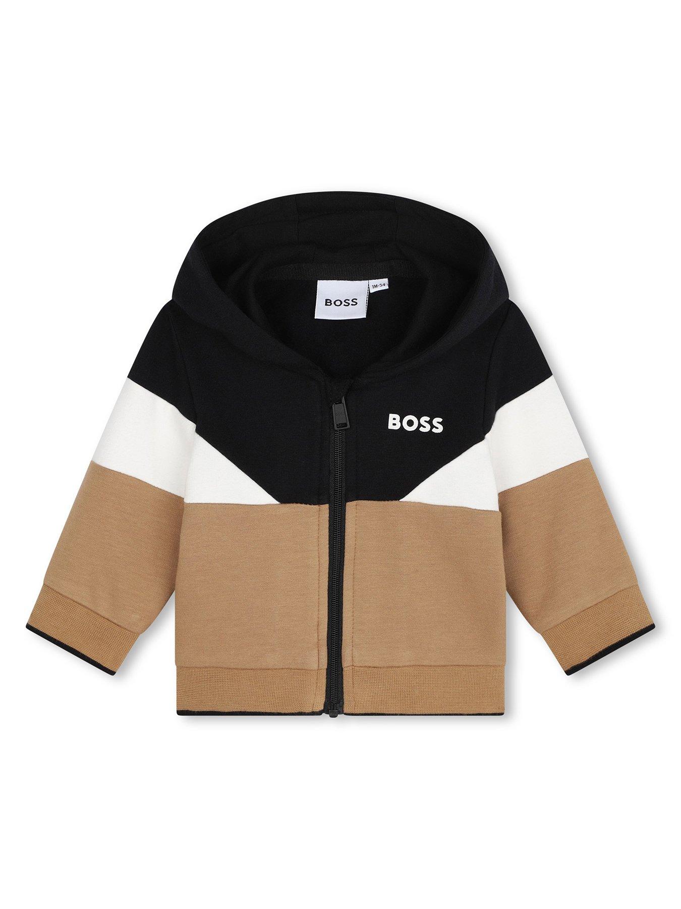 BOSS Newborn Baby Boys Gift Boxed Tracksuit T shirt Set Beige littlewoods