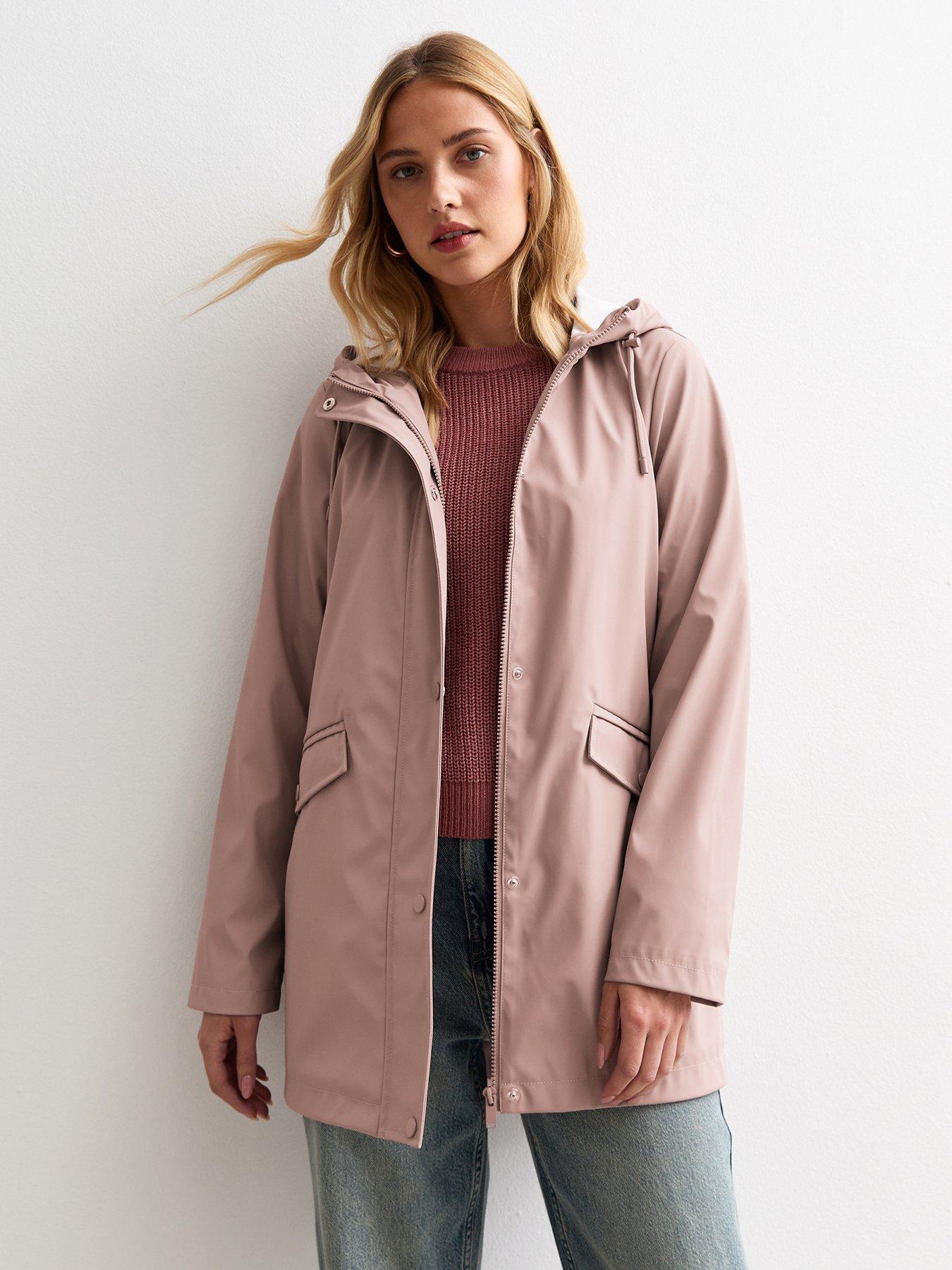 New Look Pink Unlined Hooded Raincoat | littlewoods.com