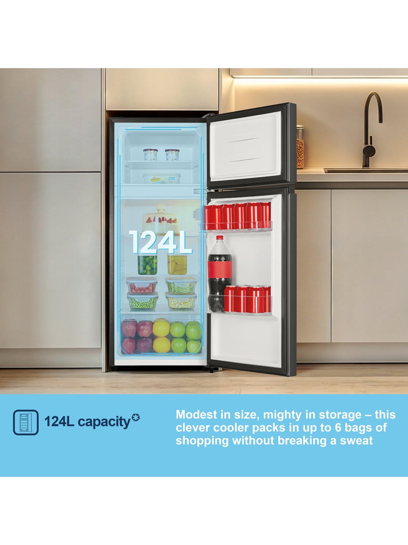Fridgemaster MTM48120EB 48cm Wide, 117cm Tall Fridge Freeze - Black ...