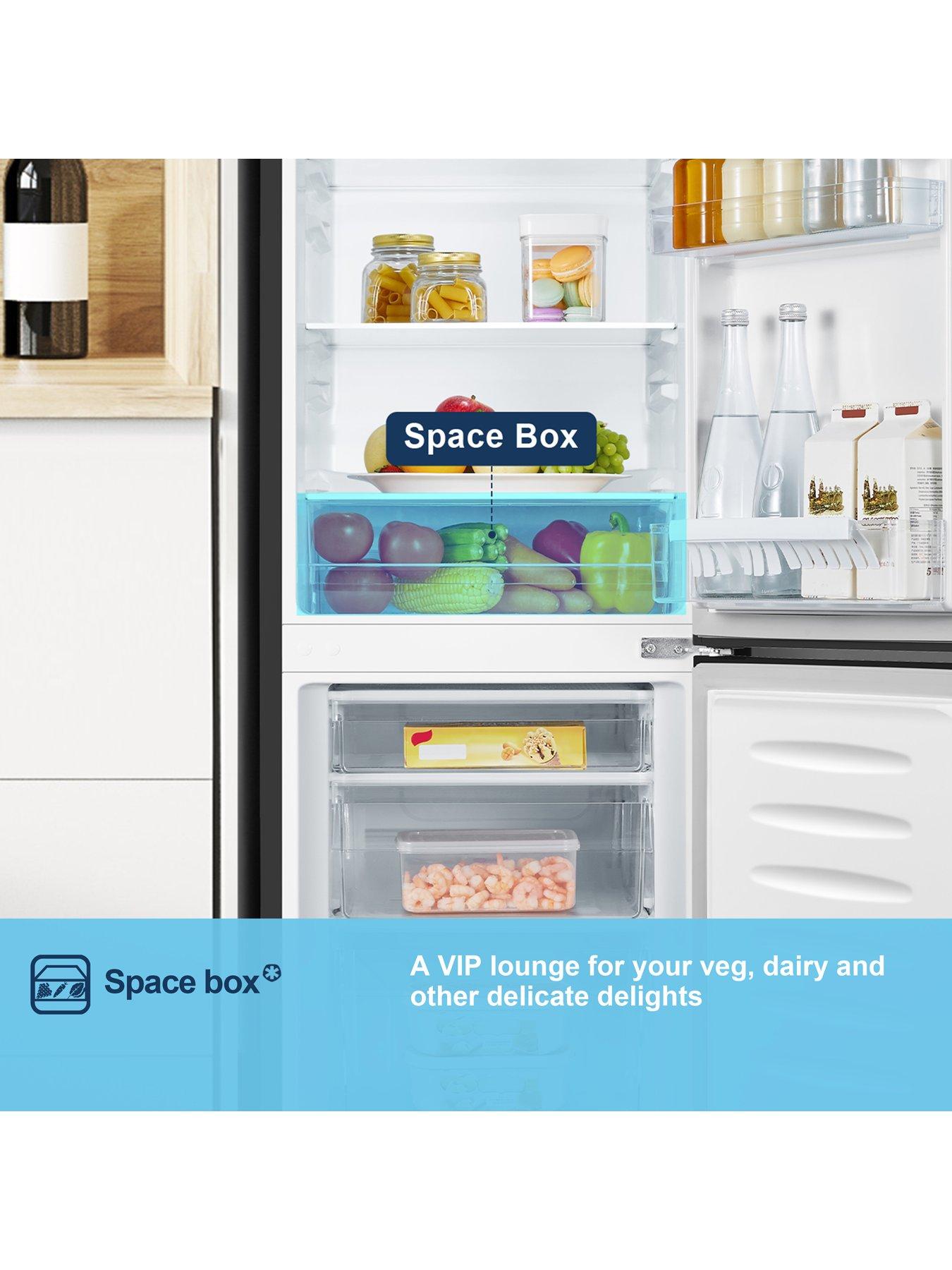 Fridgemaster MC50165EB 50cm Wide, 143cm Tall Fridge Freezer - Black ...