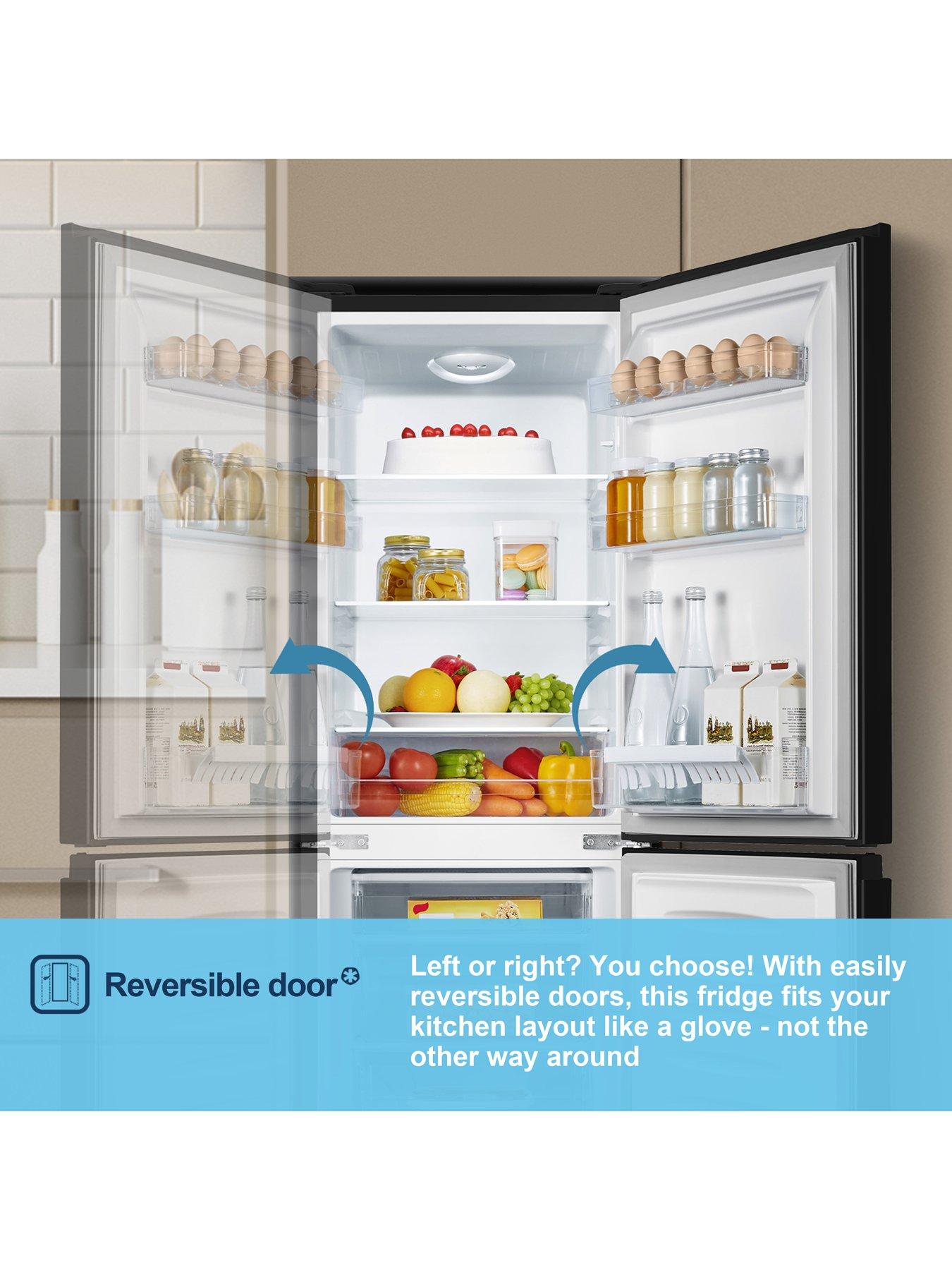 Fridgemaster MC50165EB 50cm Wide, 143cm Tall Fridge Freezer - Black ...