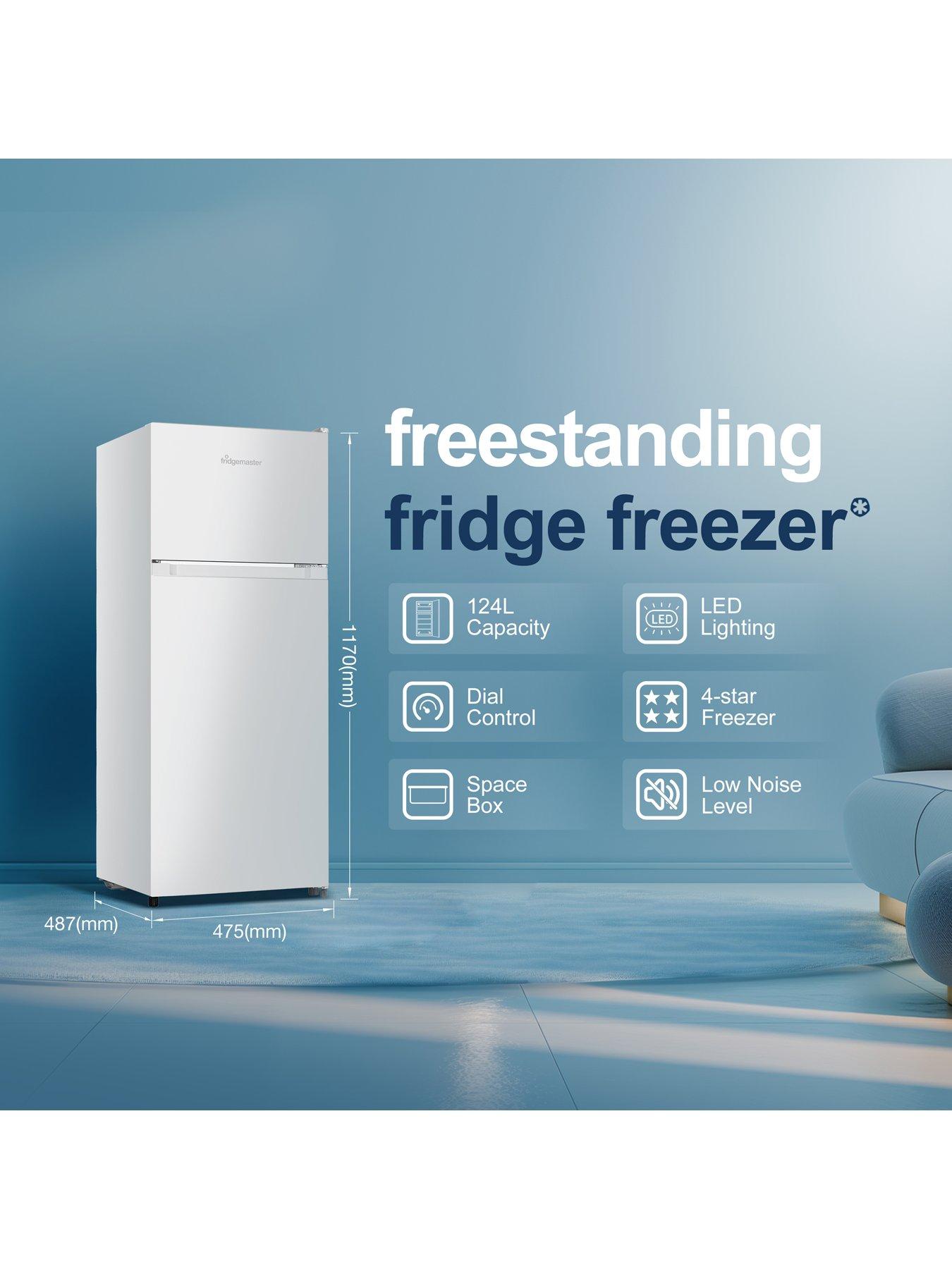 Fridgemaster MTM48120E 48cm Wide, 117cm Tall Fridge Freezer - White ...