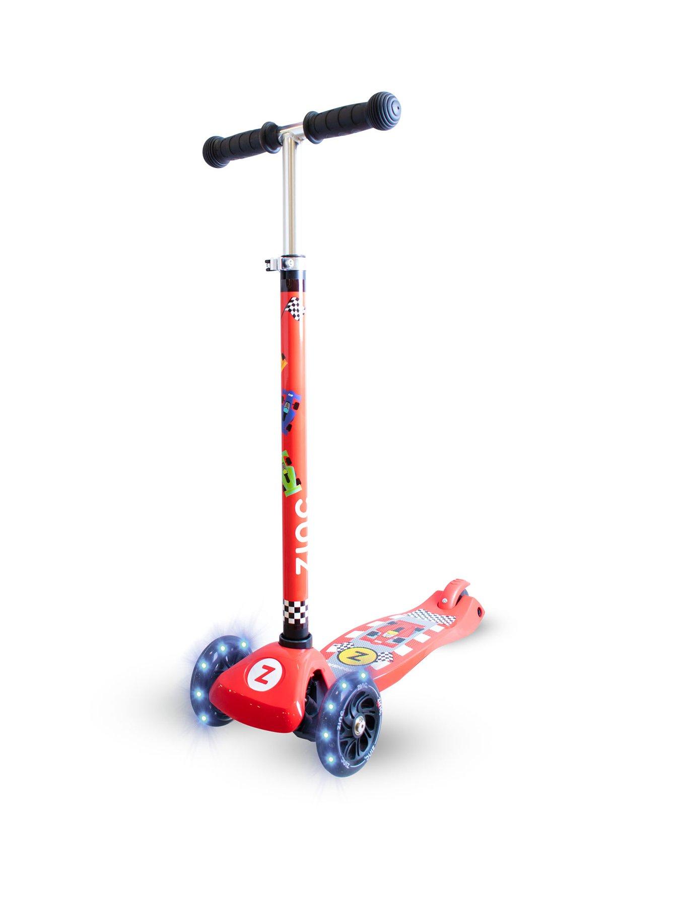 Zinc Three Wheeled Light Up Explorer Scooter - Racing Car | Littlewoods
