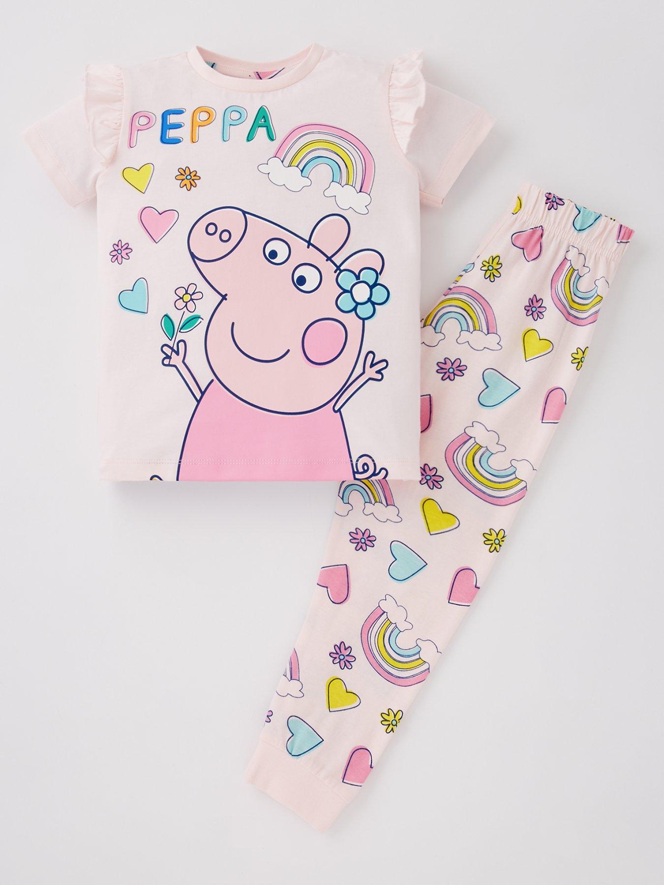 Peppa Pig Frill Short Sleeve Pyjamas - Pink | Littlewoods