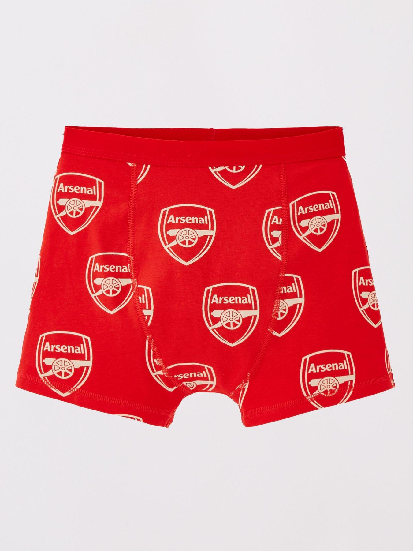Arsenal Football 3 Pack Boxer Trunks - Red | Littlewoods