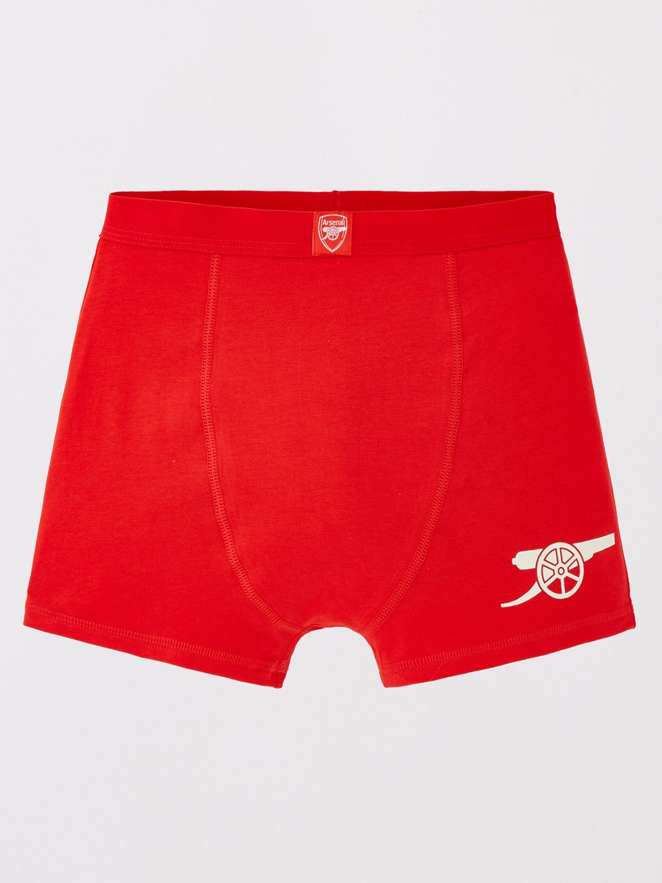 Arsenal Football 3 Pack Boxer Trunks - Red | Littlewoods