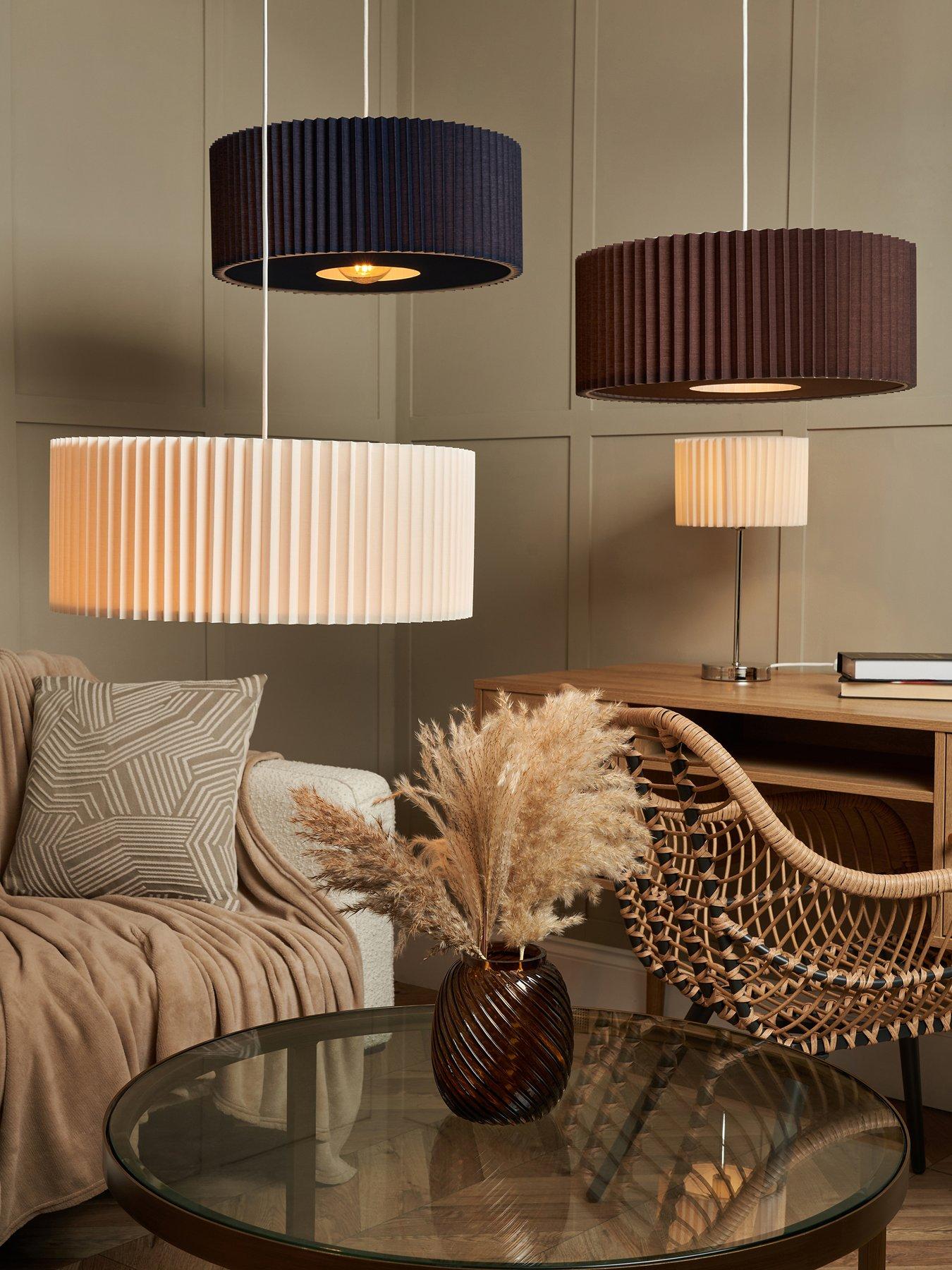 The Very Collection Large Knife Pleat Easy-Fit Light Shade with ...