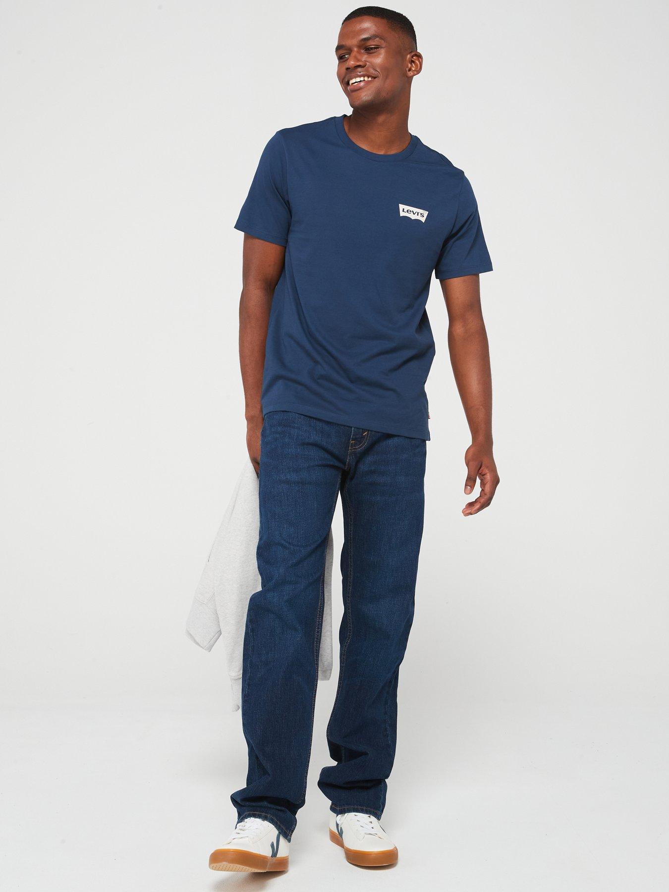 Levi's 505 Regular Straight Fit Jeans - Nail Loop Knot - Dark Blue ...