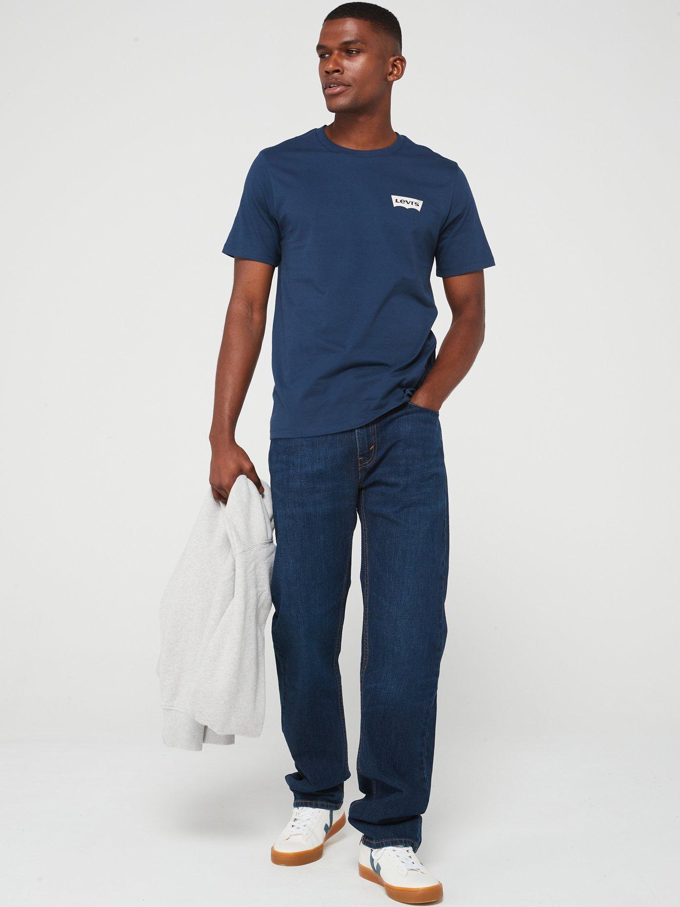 Levi's 505 Regular Straight Fit Jeans - Nail Loop Knot - Dark Blue ...