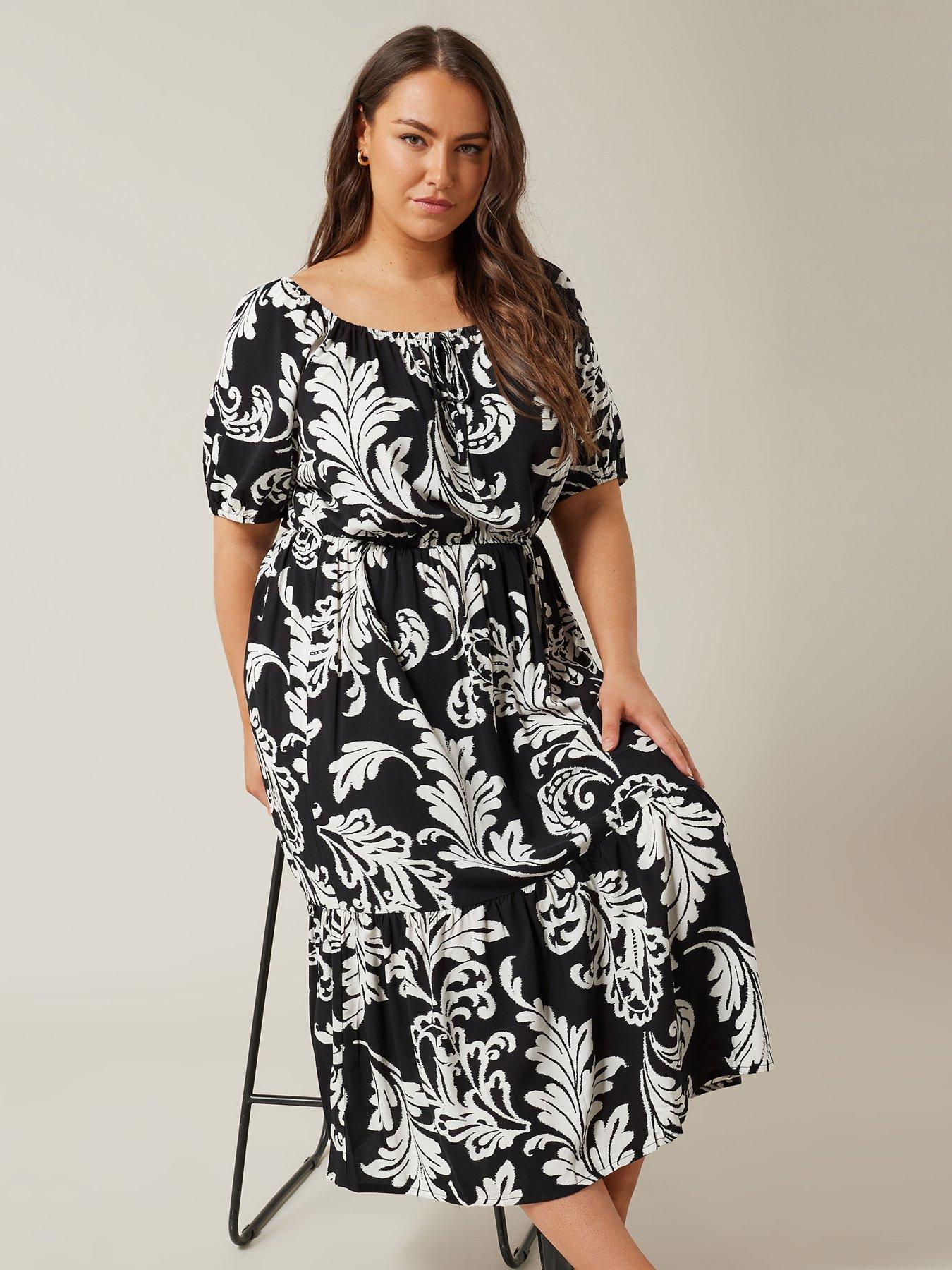 Evans Gypsy Midi Dress - Black | littlewoods.com