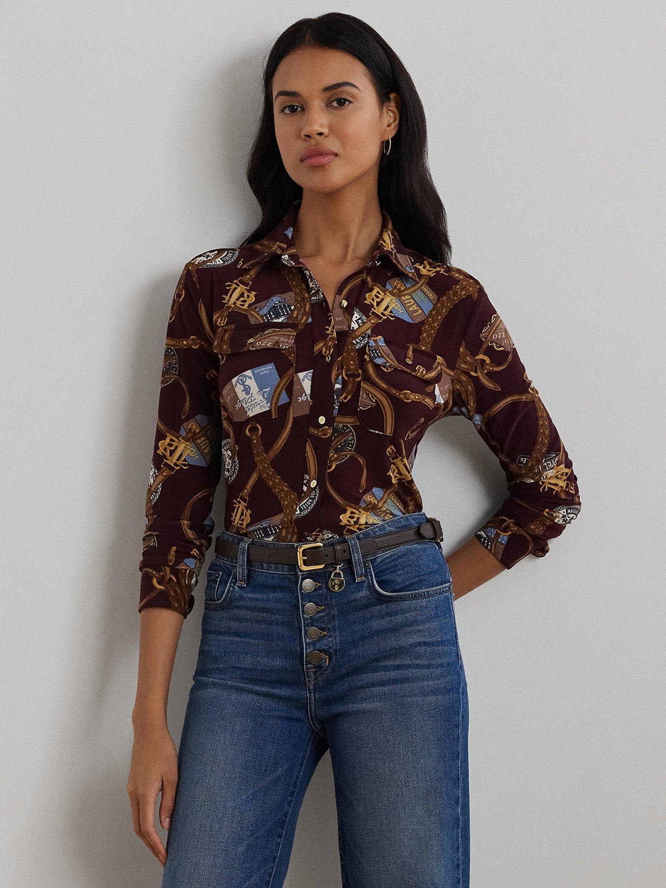 Lauren by Ralph Lauren Corwin Long Sleeve Shirt - Red | littlewoods.com