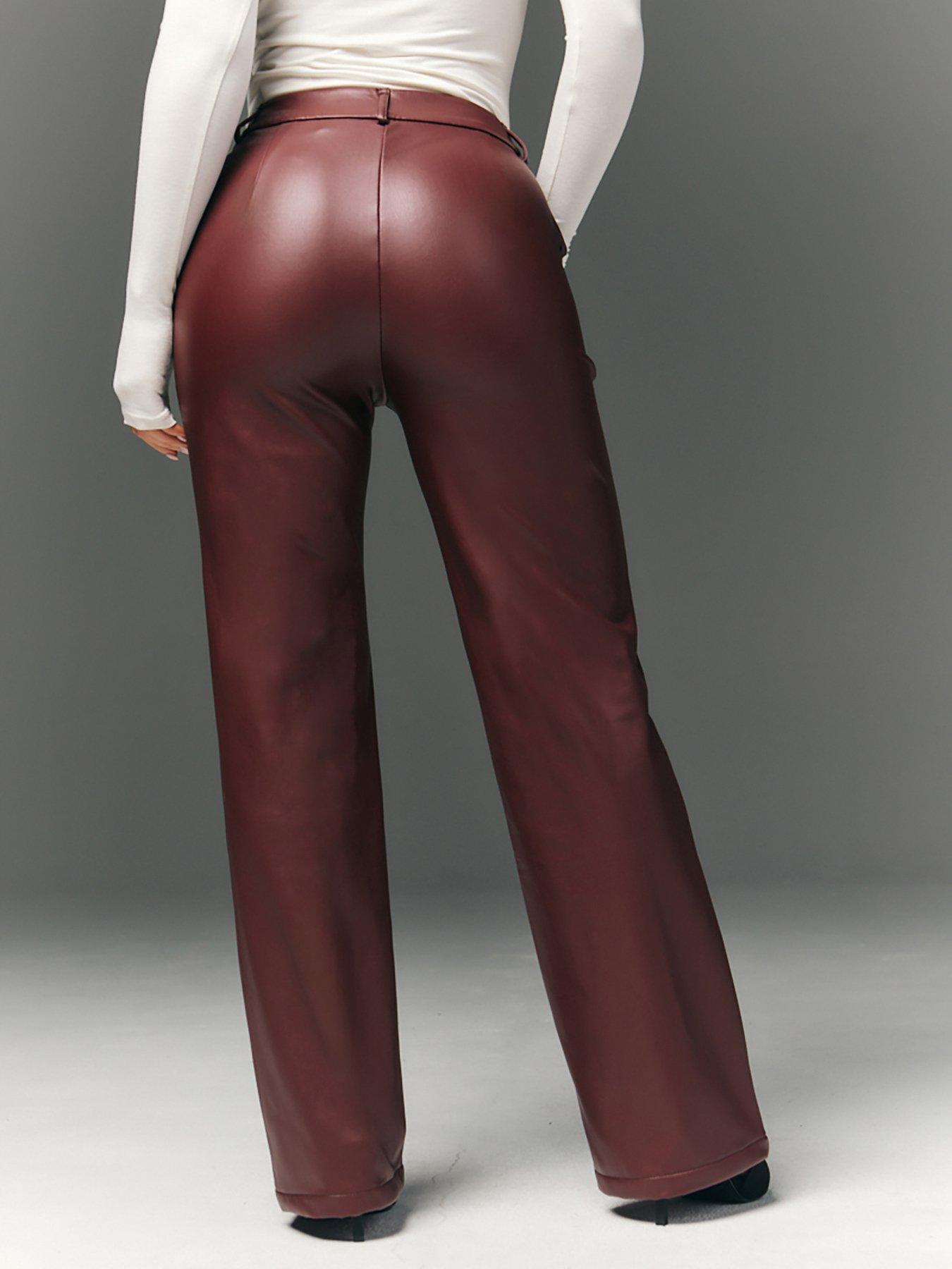 In The Style Fits Oxblood Core Perfect Sculpting High Waisted Leather ...