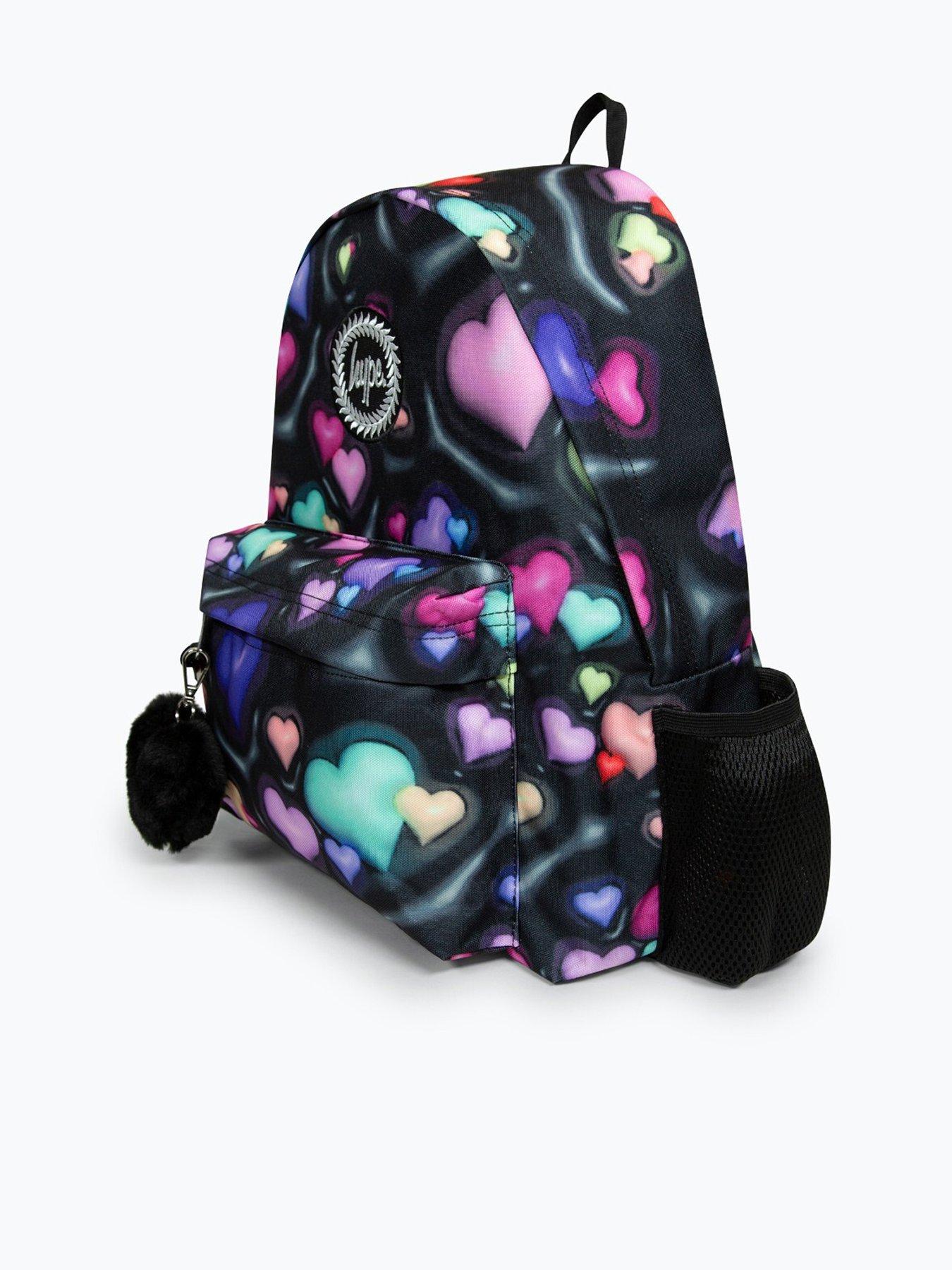 Hype Hype Unisex Black 3d Hearts Badge Backpack | littlewoods.com