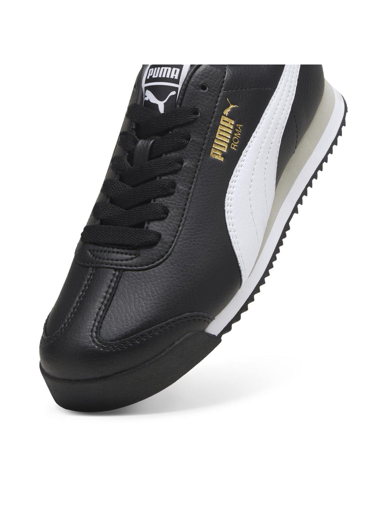 Puma Men's Roma 24 Standard Trainers - Black/White | Littlewoods