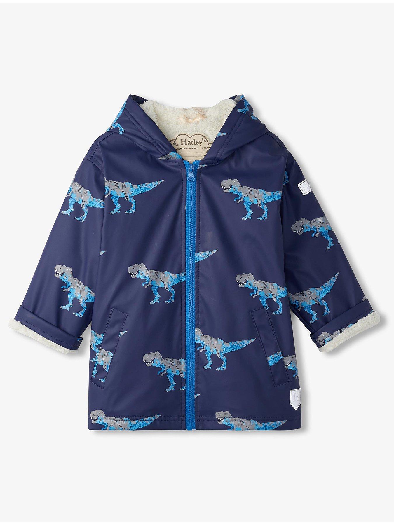 Hatley Boys T-rex Sherpa Lined Cosy Jacket | littlewoods.com