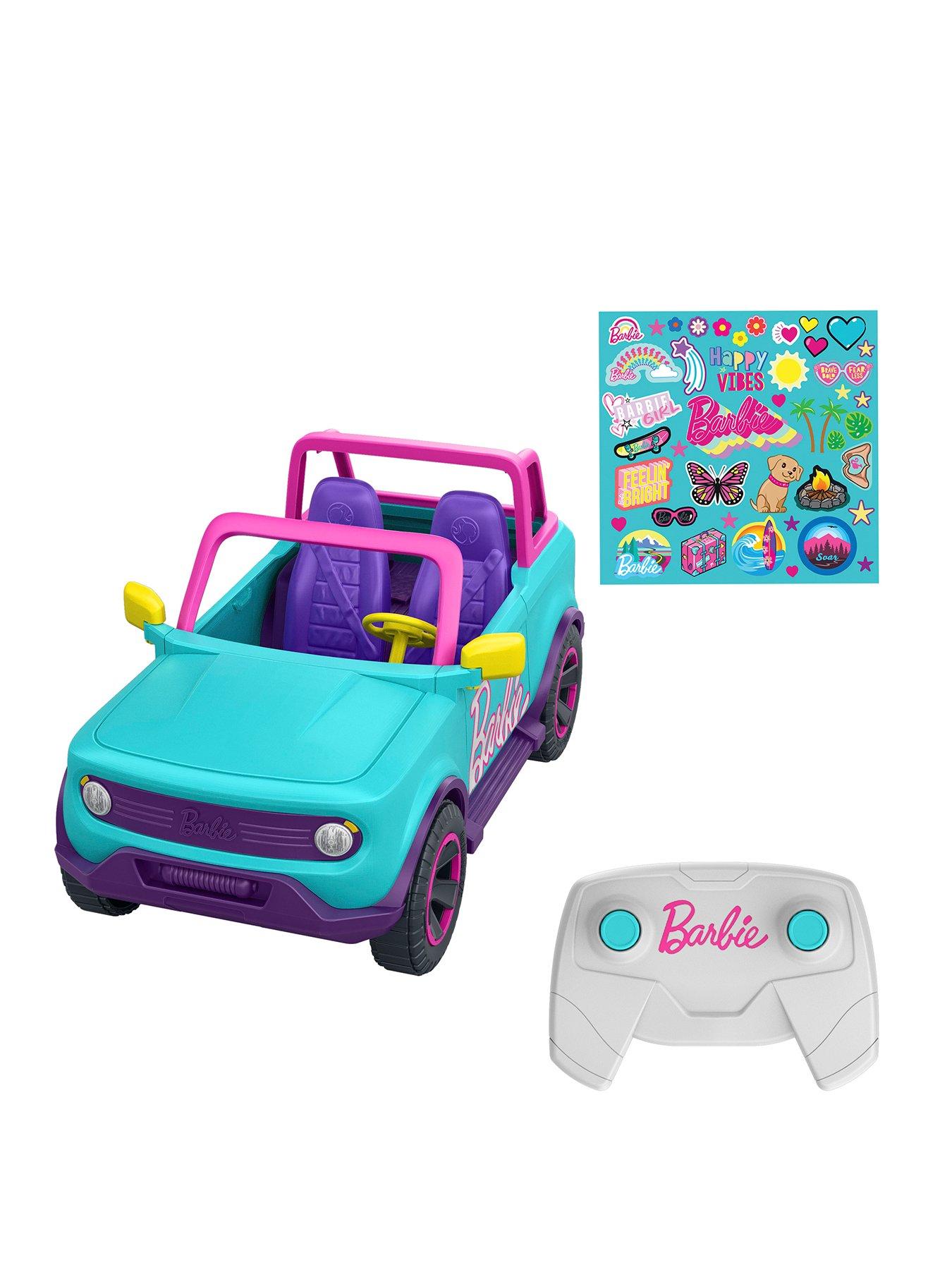 Barbie Remote Control SUV & Stickers, Battery-Powered Toy Truck ...