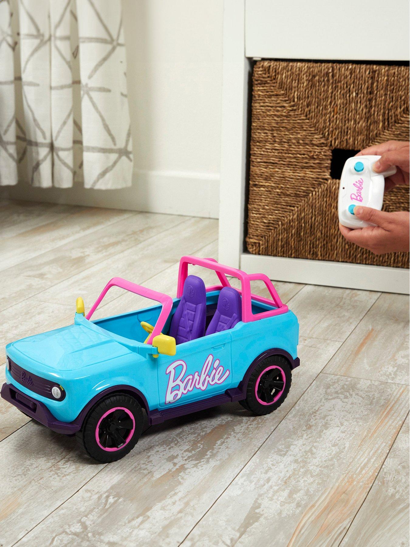 Barbie Remote Control SUV & Stickers, Battery-Powered Toy Truck ...