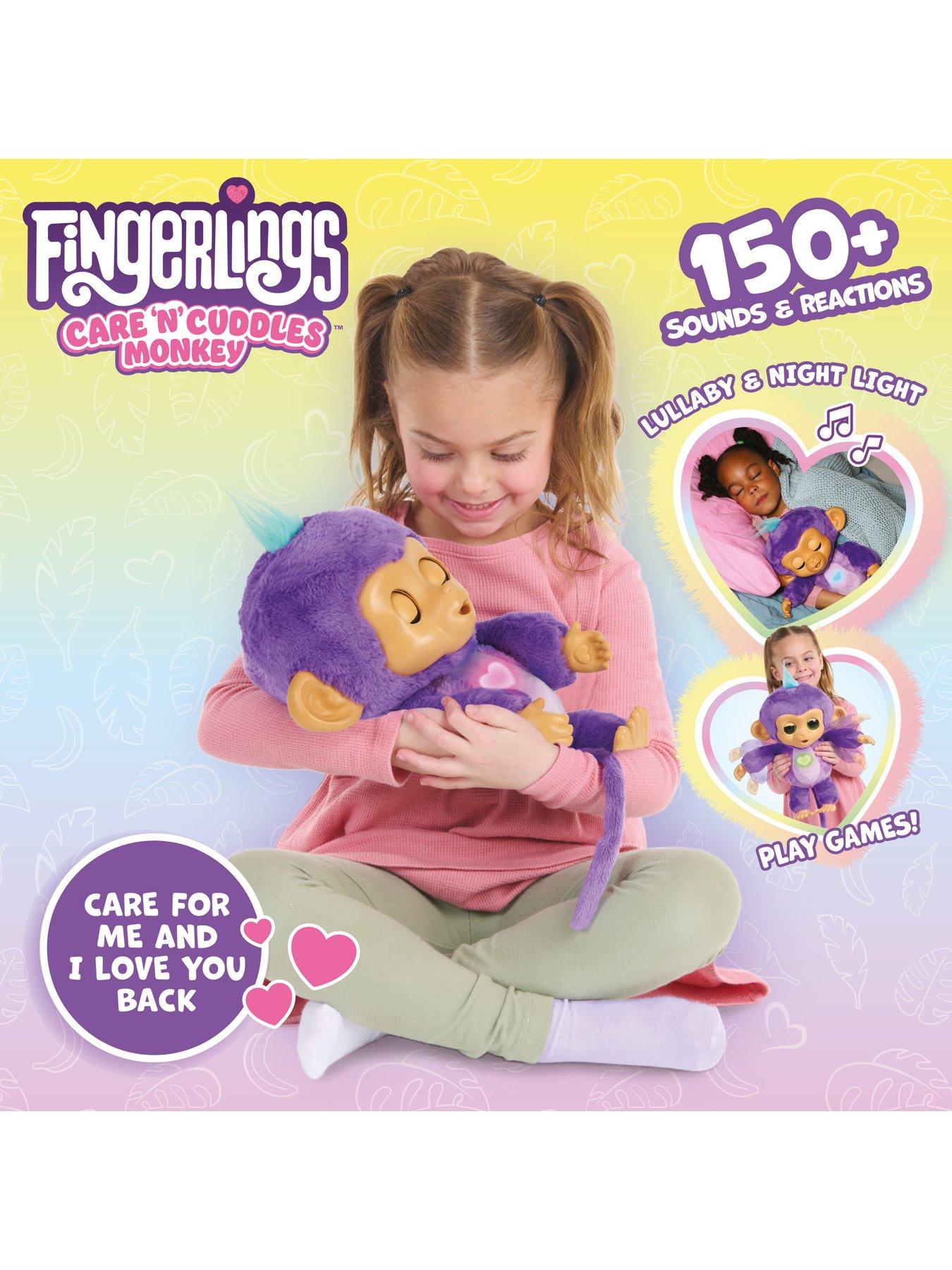 Fingerlings Care 'n' Cuddles Interactive Baby Monkey Plush Toy ...