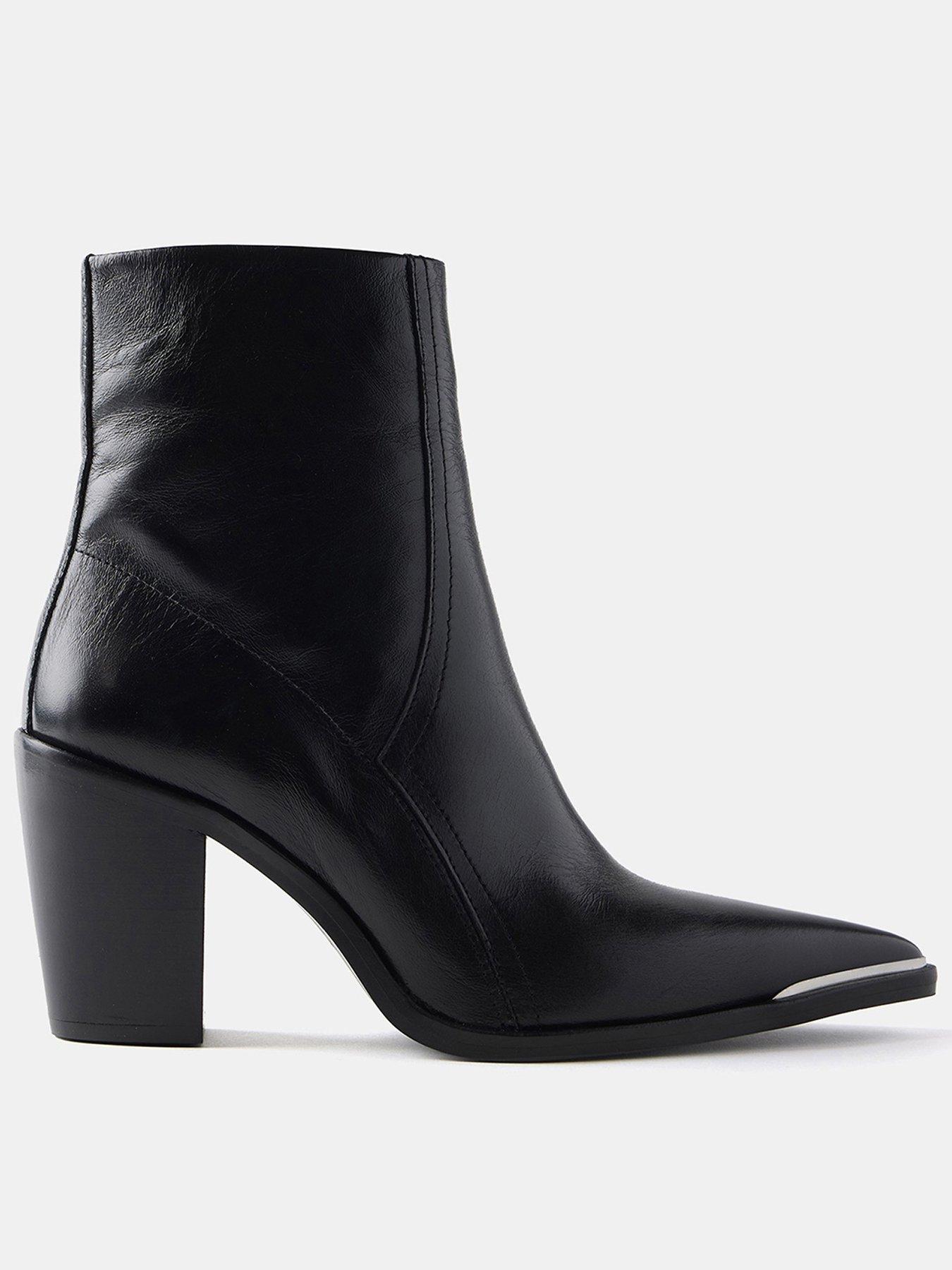 Mint Velvet Rue Leather Ankle Boot - Black | littlewoods.com